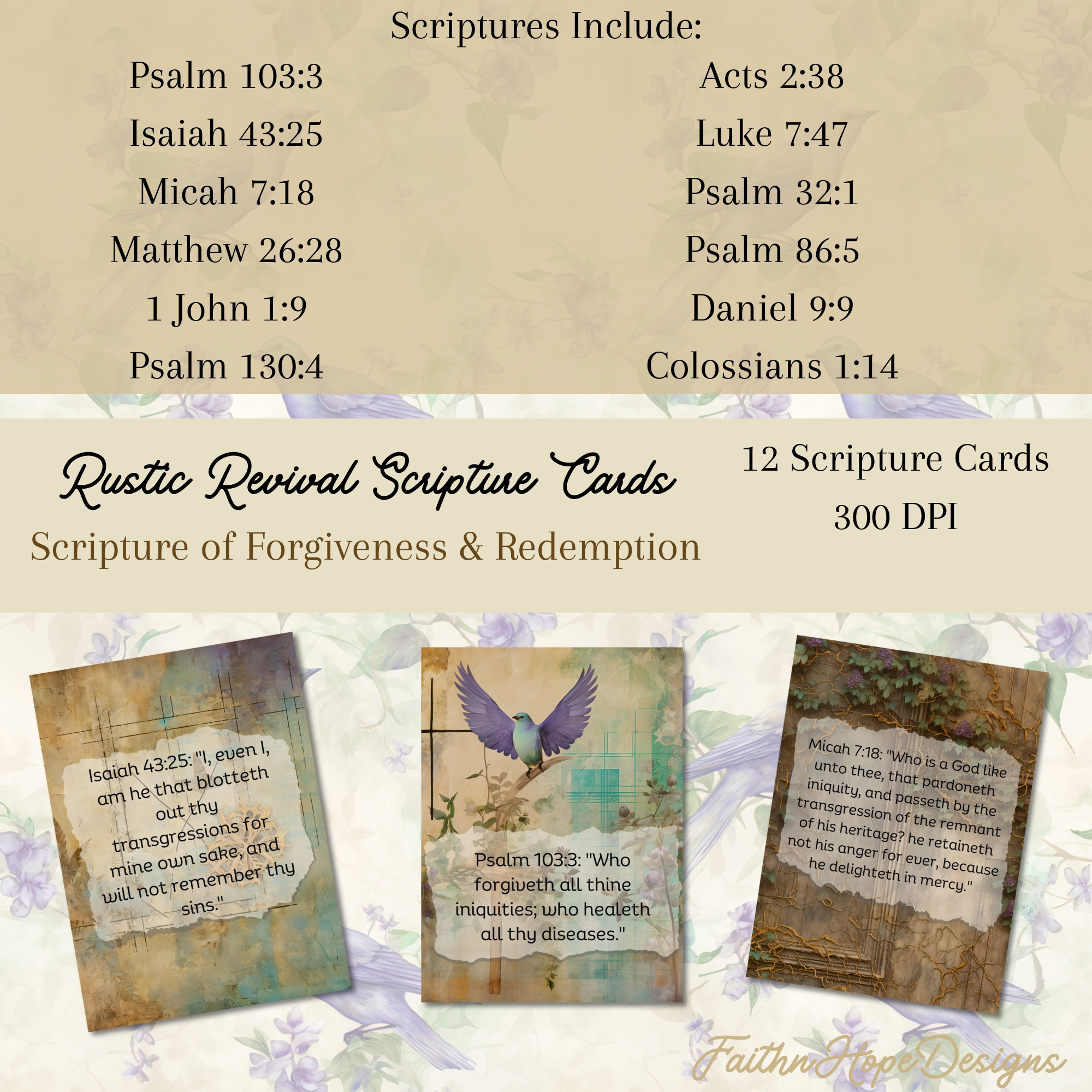 Rustic Revival Scripture Cards by Jamie Huryta on Dribbble