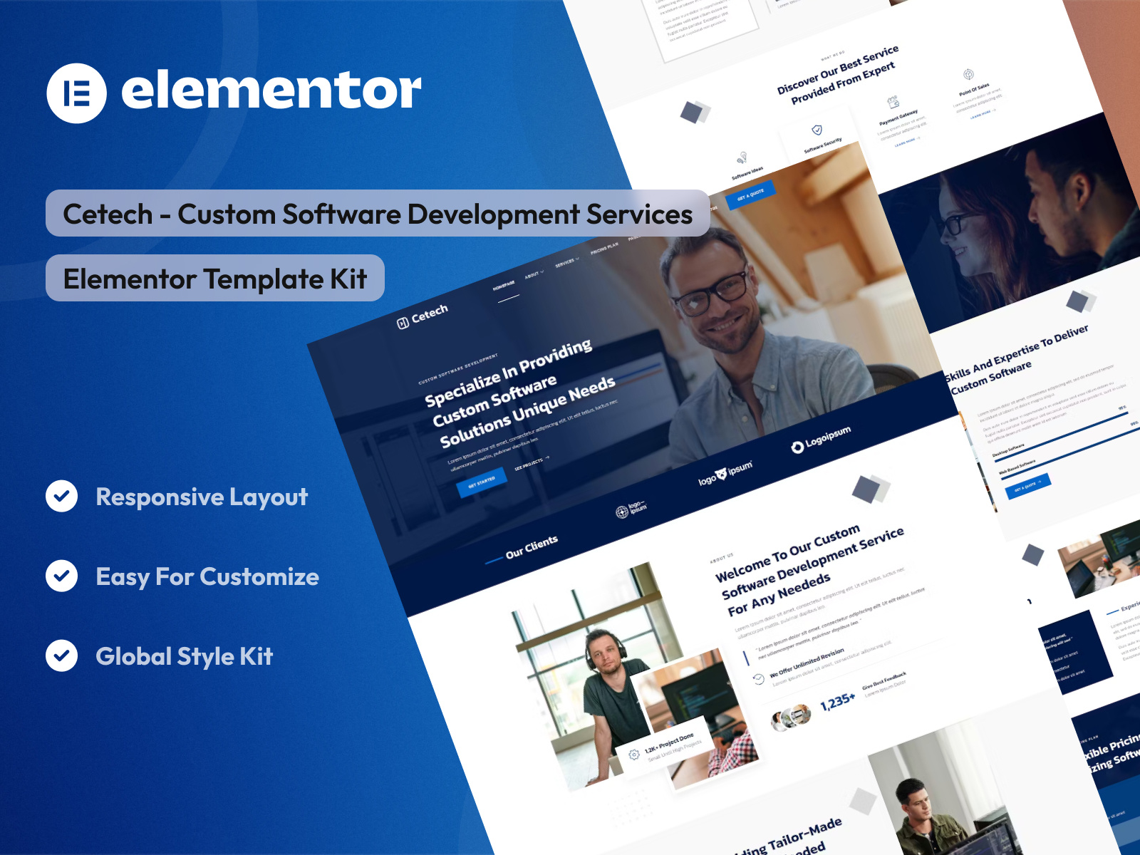 Custom Software Development Services Elementor Template Kit by Kahfi Ma'arif for Wirastudio ...
