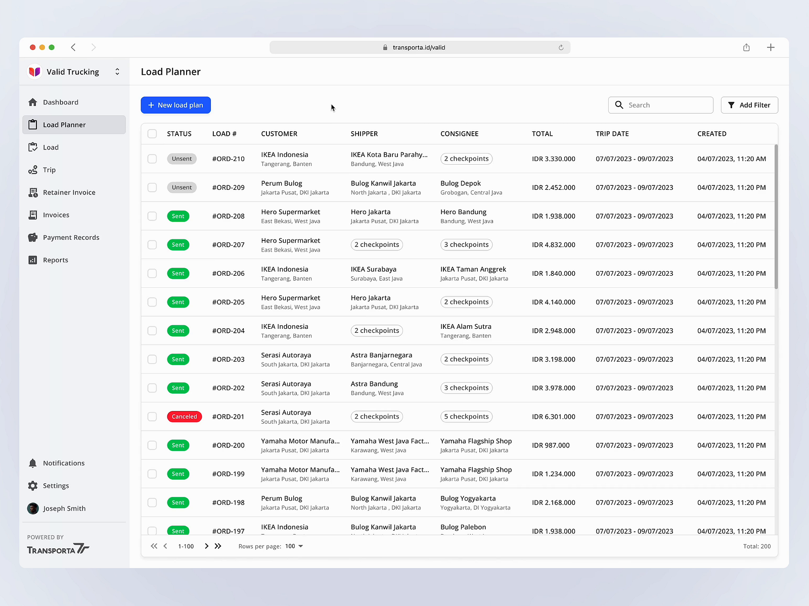 Transporta - Load Planner by Jordan Alfarishy for Valid - Virtue ...
