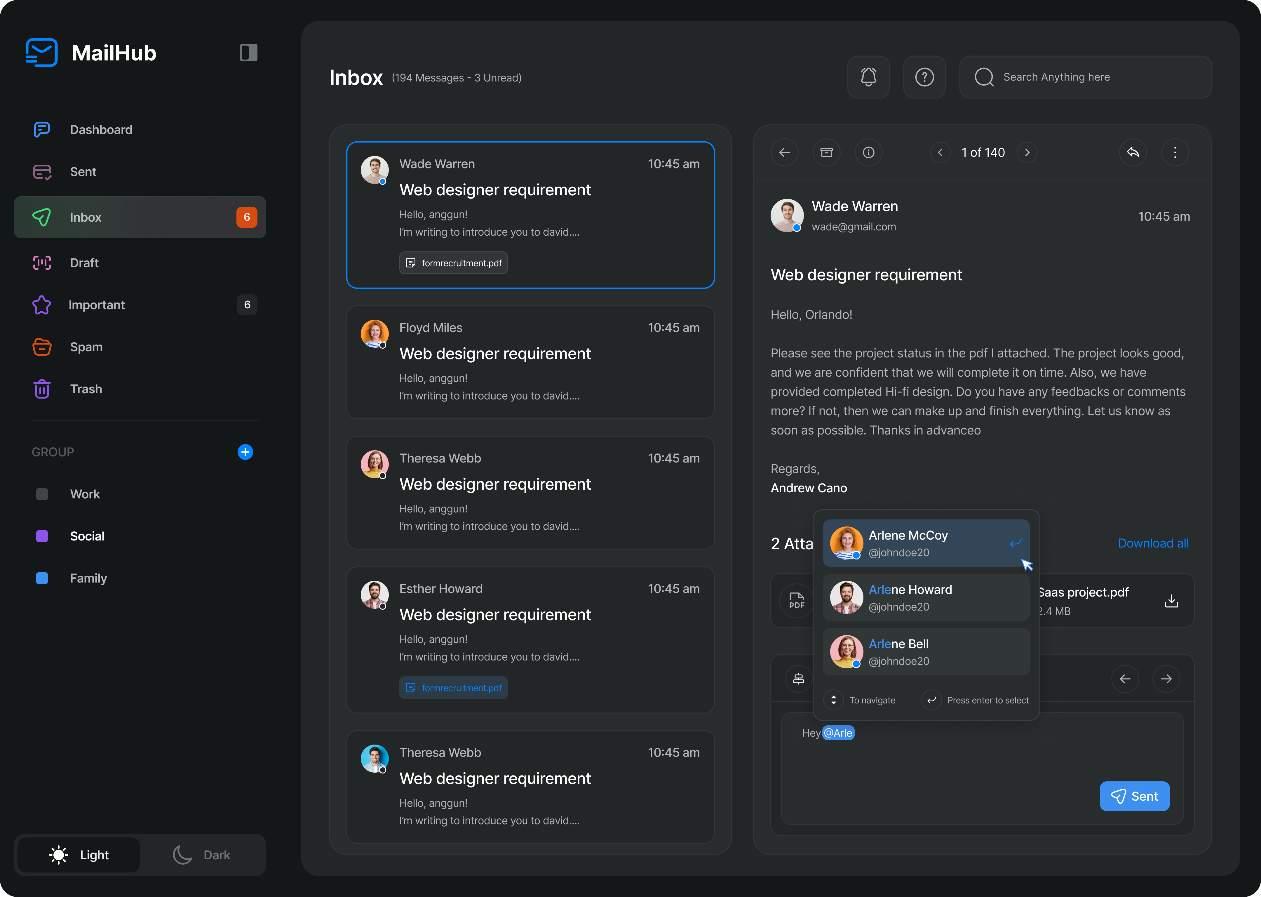 Mailhub - Email Management SAAS by Onixlab Studio Ltd for UI8 on Dribbble