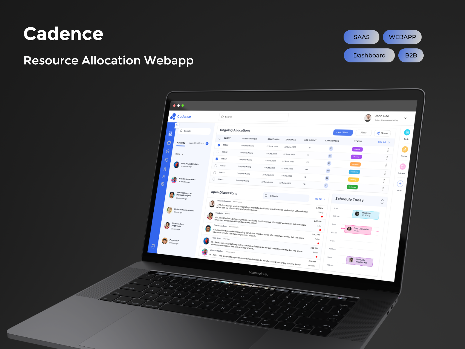 Cadence : Resource Allocation Webapp by Jahanvi on Dribbble