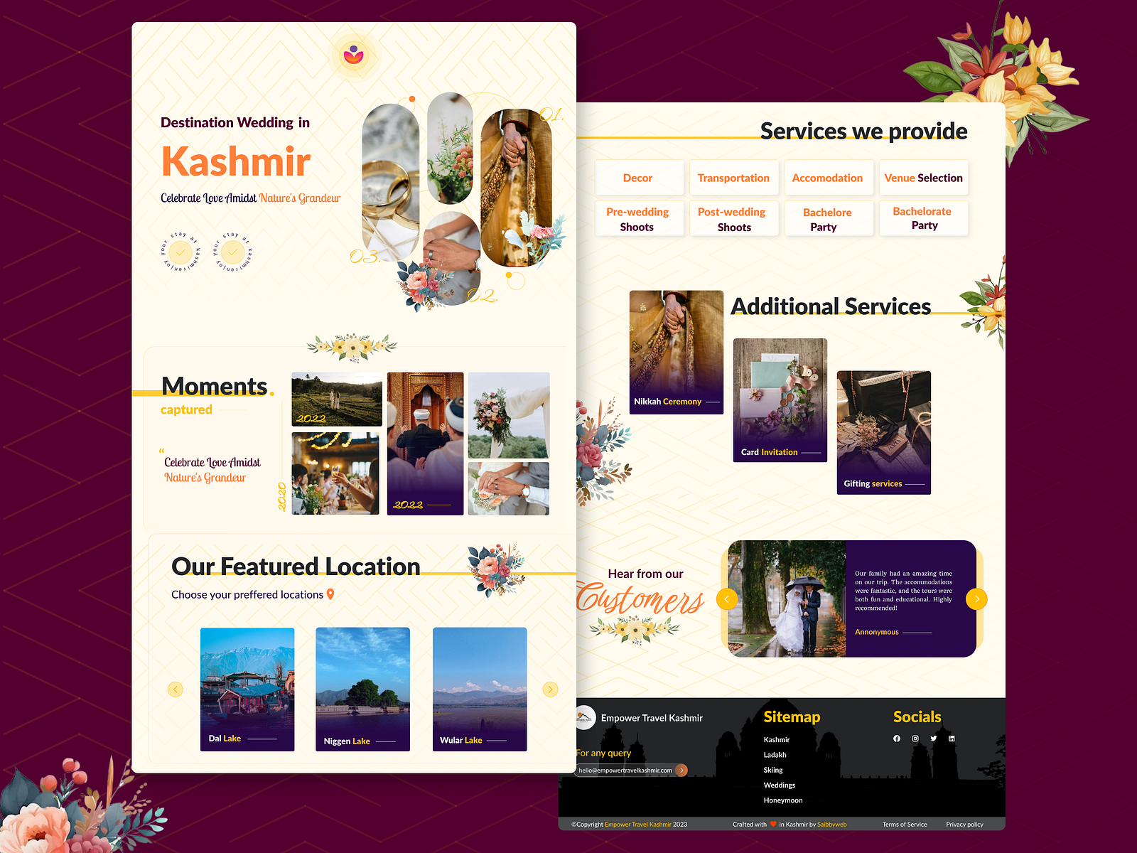 Destination Wedding Website landing page design. by Samiul Nafi Khan on ...