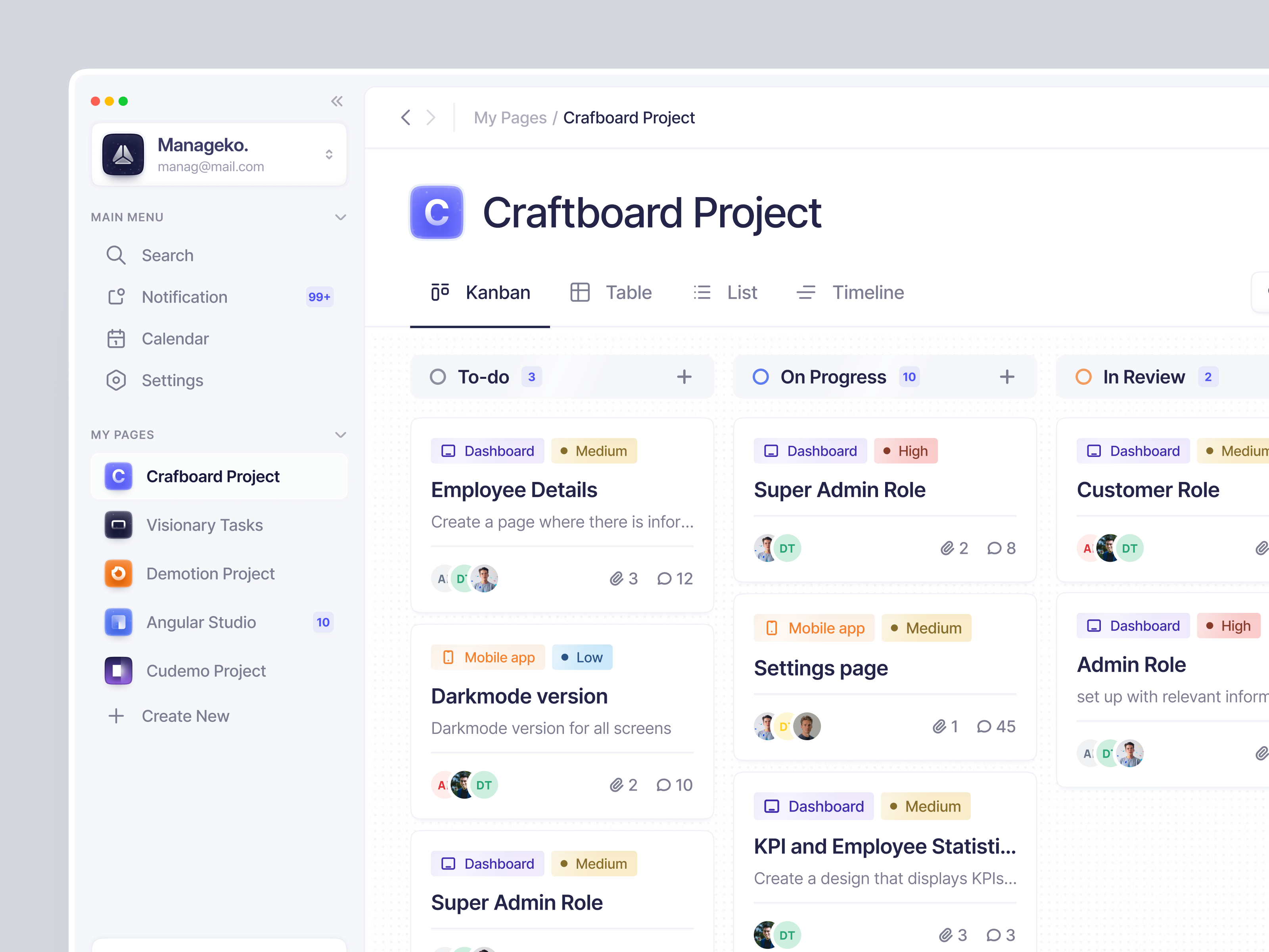 Kanban View - Task Management Dashboard by Ali Husni for Enver Studio ...