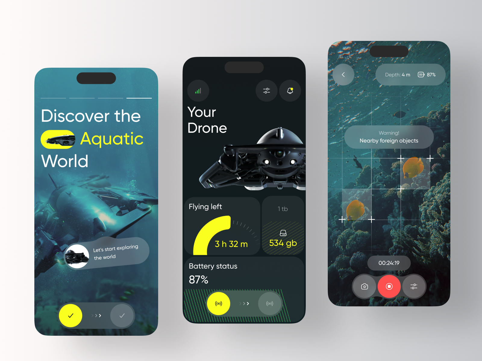 AquaDrone Mobile App - Water Drone SaaS by Stan D. on Dribbble
