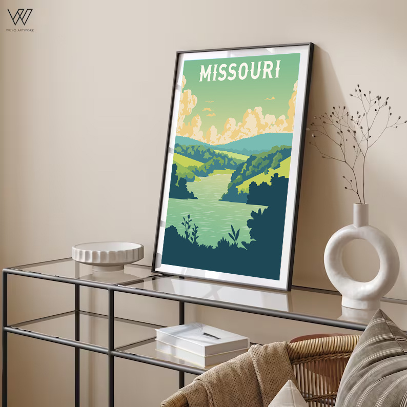 Missouri Retro Travel poster design by Travels Poster on Dribbble