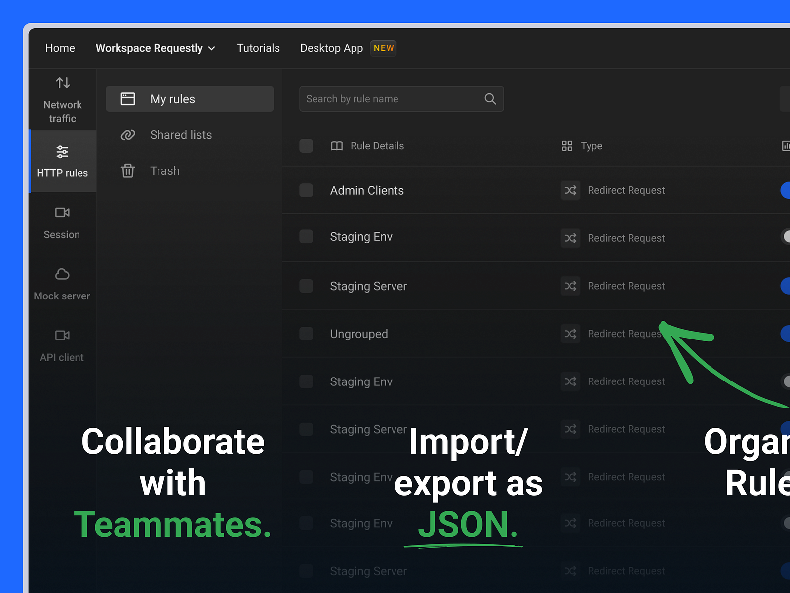 Requestly's new desktop app by Vivek Ravin on Dribbble