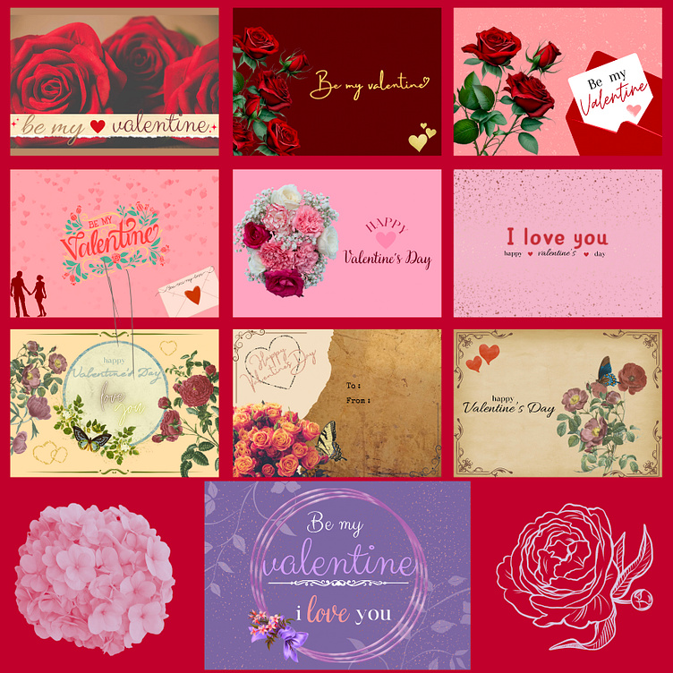 Valentine’s Day Postcards by Irini on Dribbble
