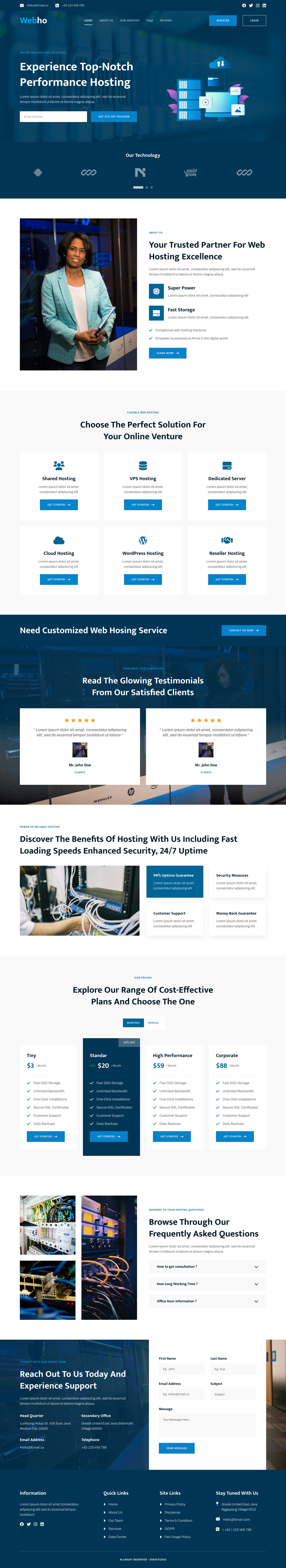 Web Hosting Landing Page Website Design by Arofha Surya for Wirastudio ...