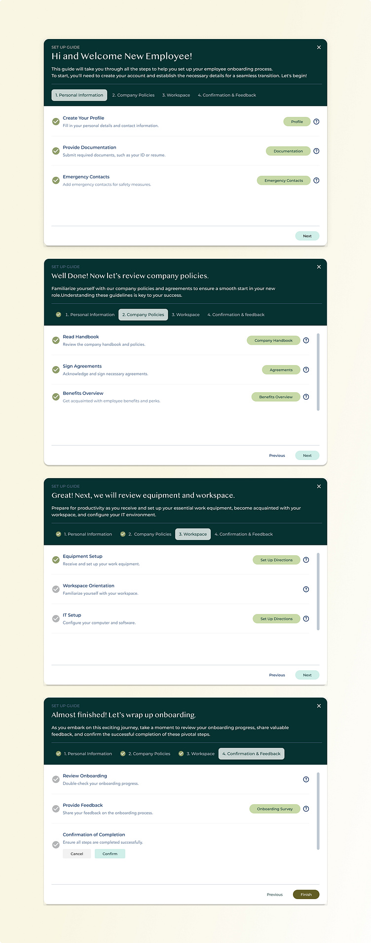 SaaS Design - Employee Onboarding Wizard by Hilary Curran on Dribbble SaaS Design - Employee Onboarding Wizard by Hilary Curran on Dribbble