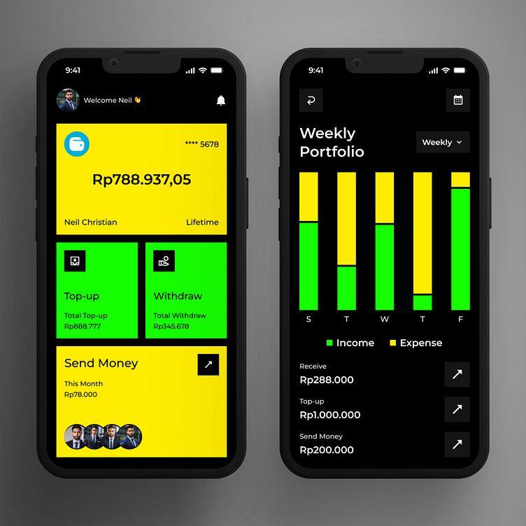 Finance App Design by Neil Christian on Dribbble