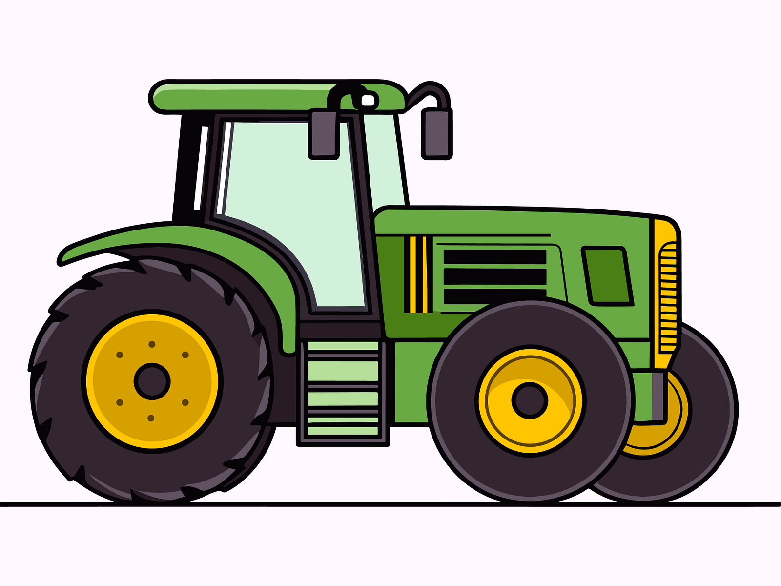 Agricultural Farm Tractor flat Vector illustration by Gfx Vector Art on ...