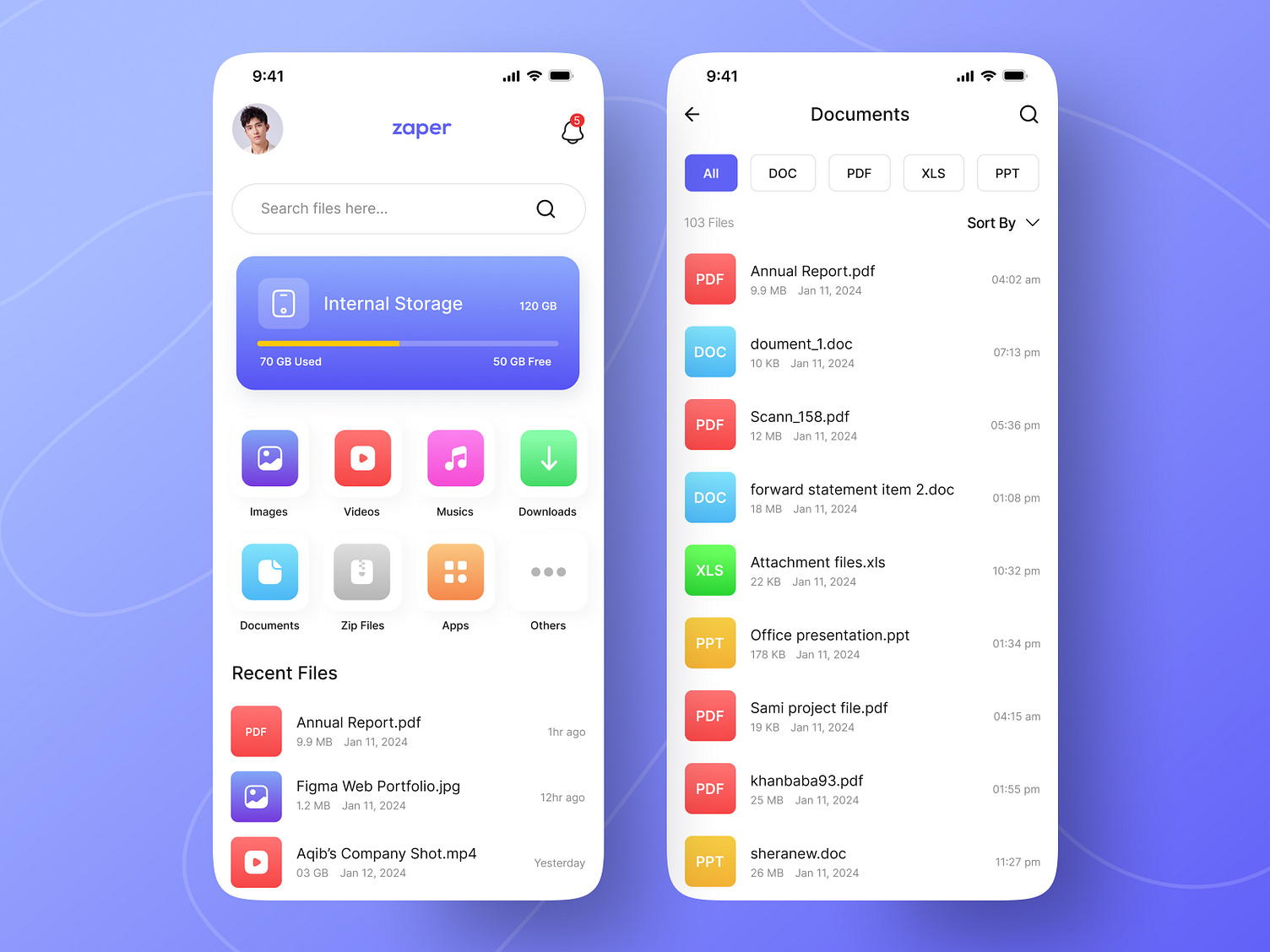 File Manager App Ui by Muhammad Aqib on Dribbble