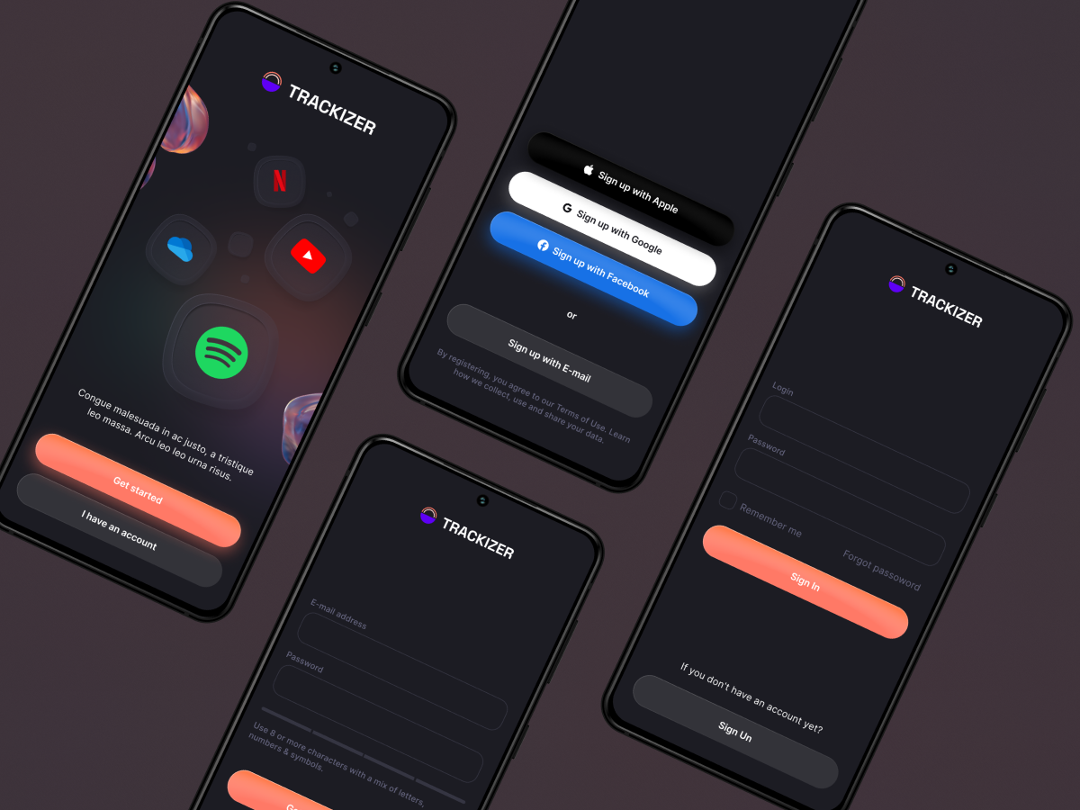 Trackizer Mobile App by Muhammad Zeeshan on Dribbble