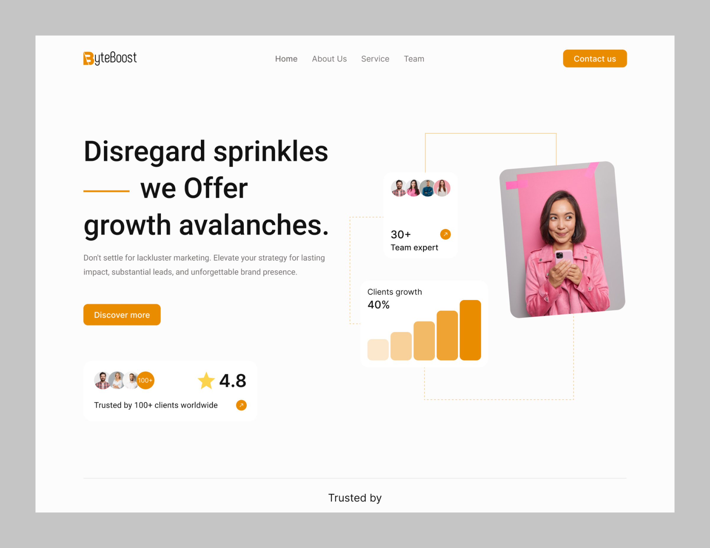 ByteBoost - Digital Agency Landing Page by Prosenjit Deb on Dribbble