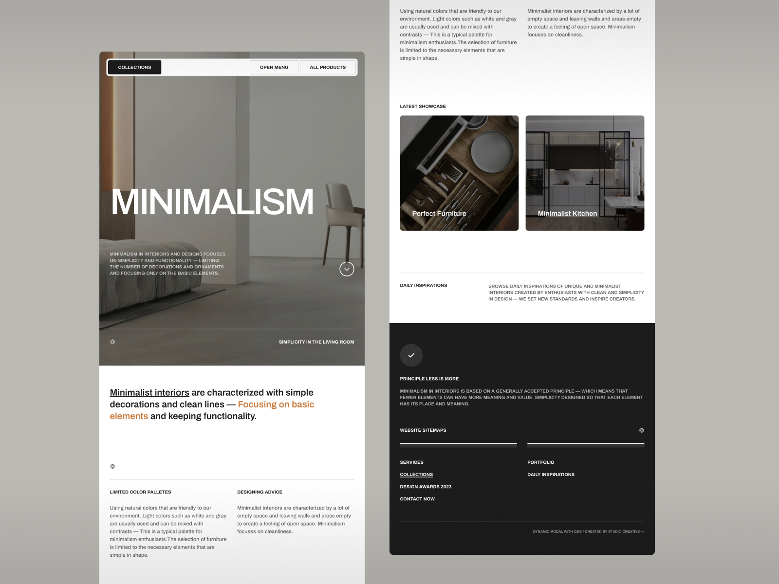 MINIMALISM - Website Concept (Dynamic Modal) by Tomasz Mazurczak for ...