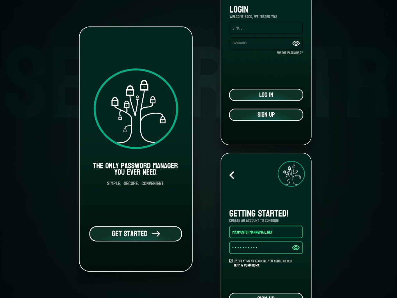 Mobile App - Password Manager Login & Create Account by DK-IT on Dribbble