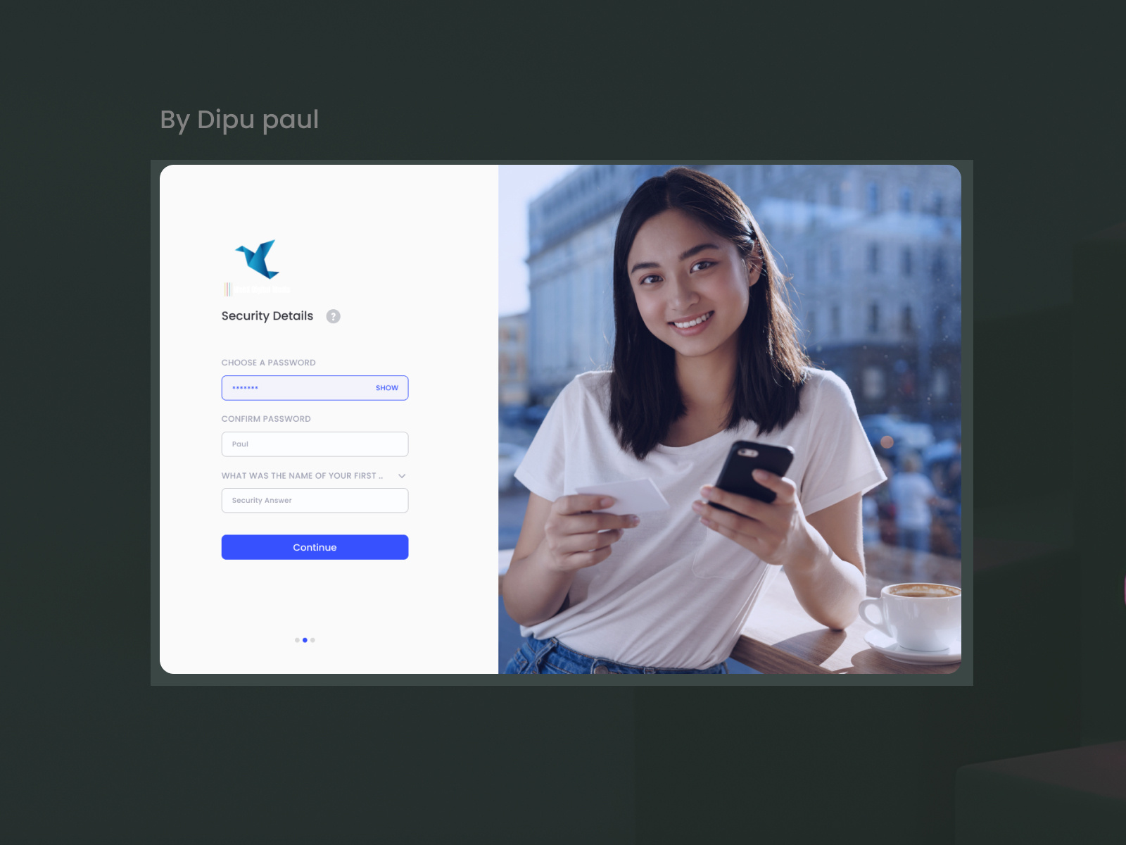 Log in page - online banking platform by Dipu Paul on Dribbble