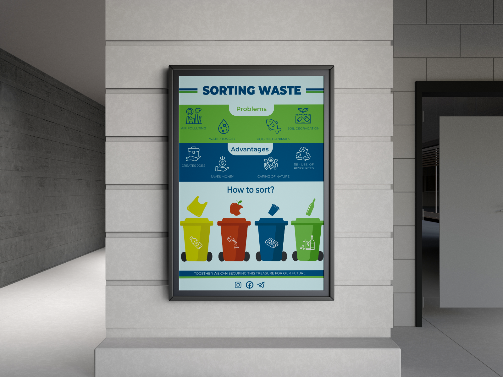 Poster with infografic " SORTING WASTE " by Inna Izosimova on Dribbble