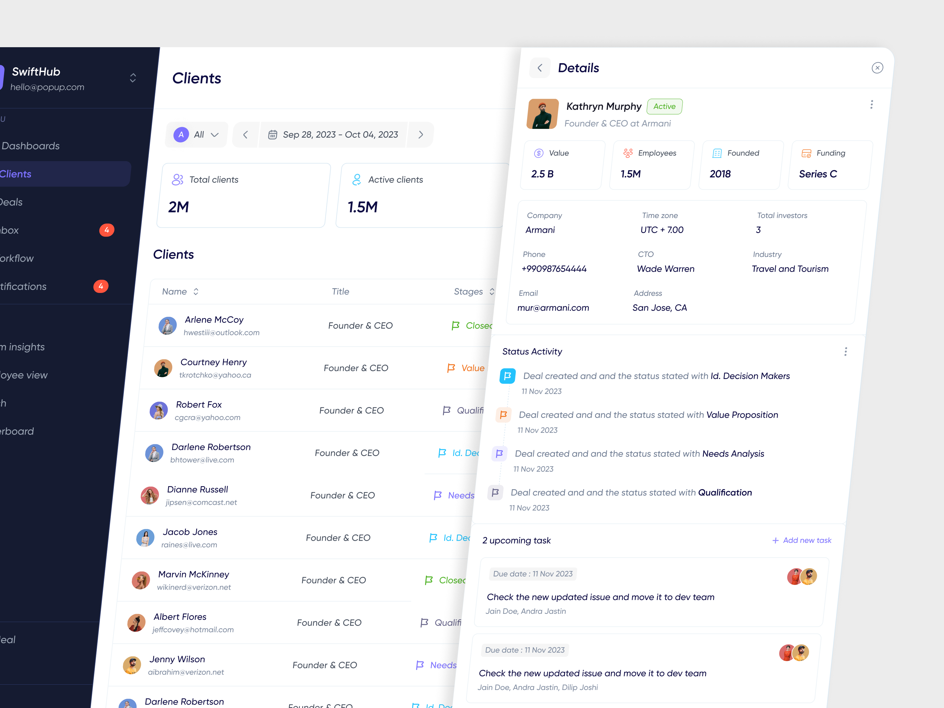 CRM - Client Details by Jannatul Ferdous on Dribbble