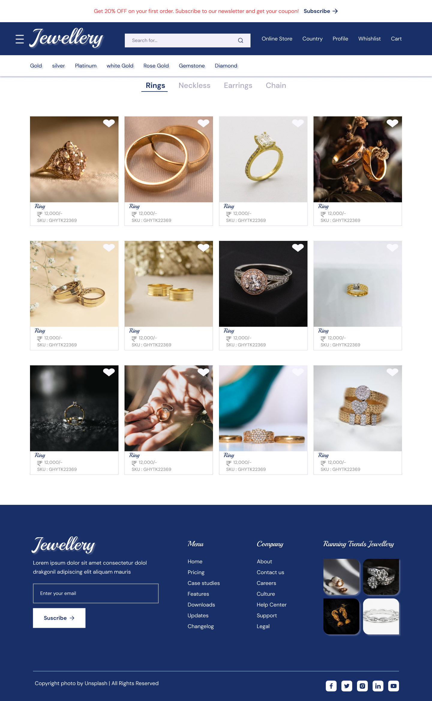 jewellery E-Commerce Web / App Template by systazone solution on Dribbble