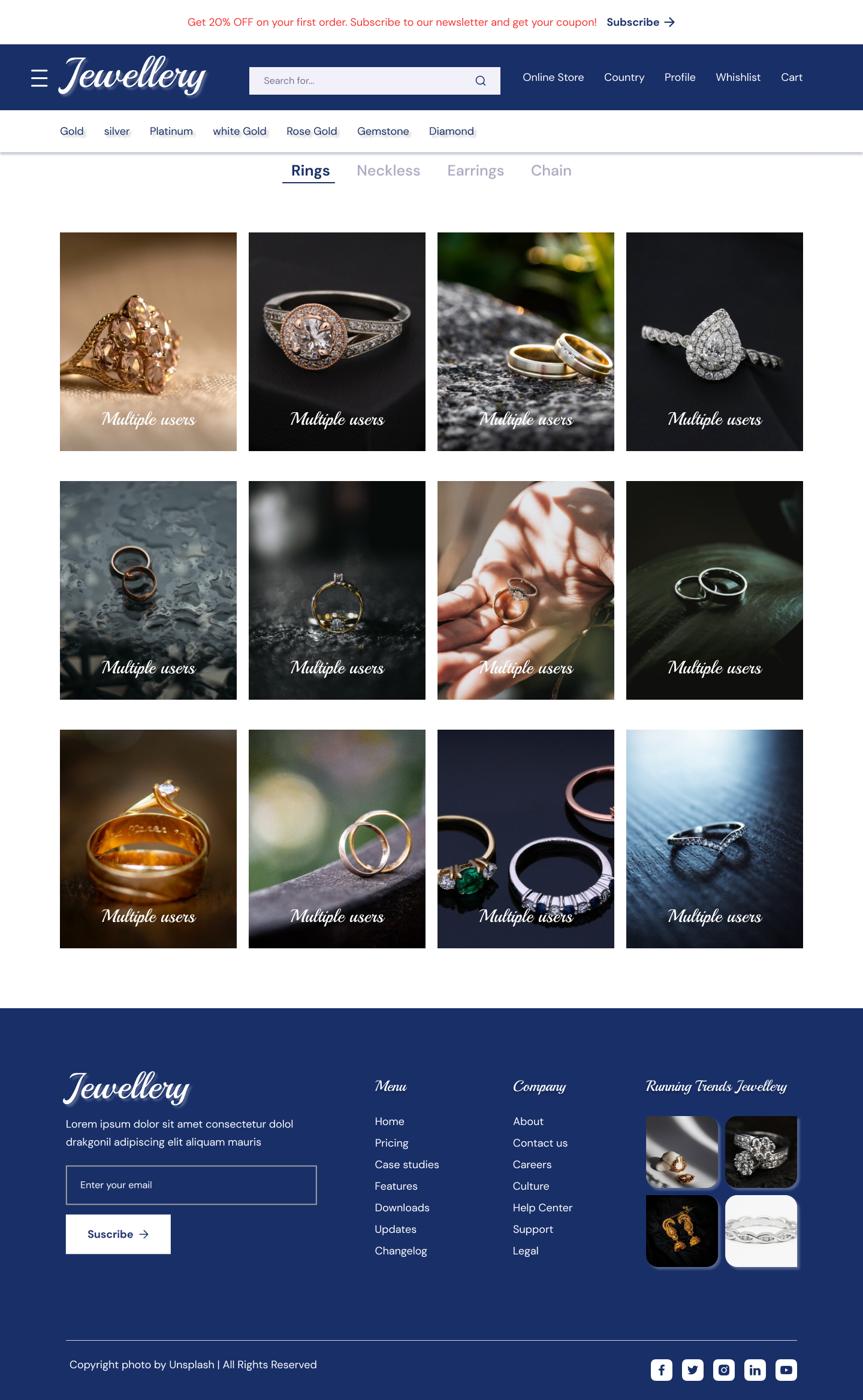 jewellery E-Commerce Web / App Template by systazone solution on Dribbble