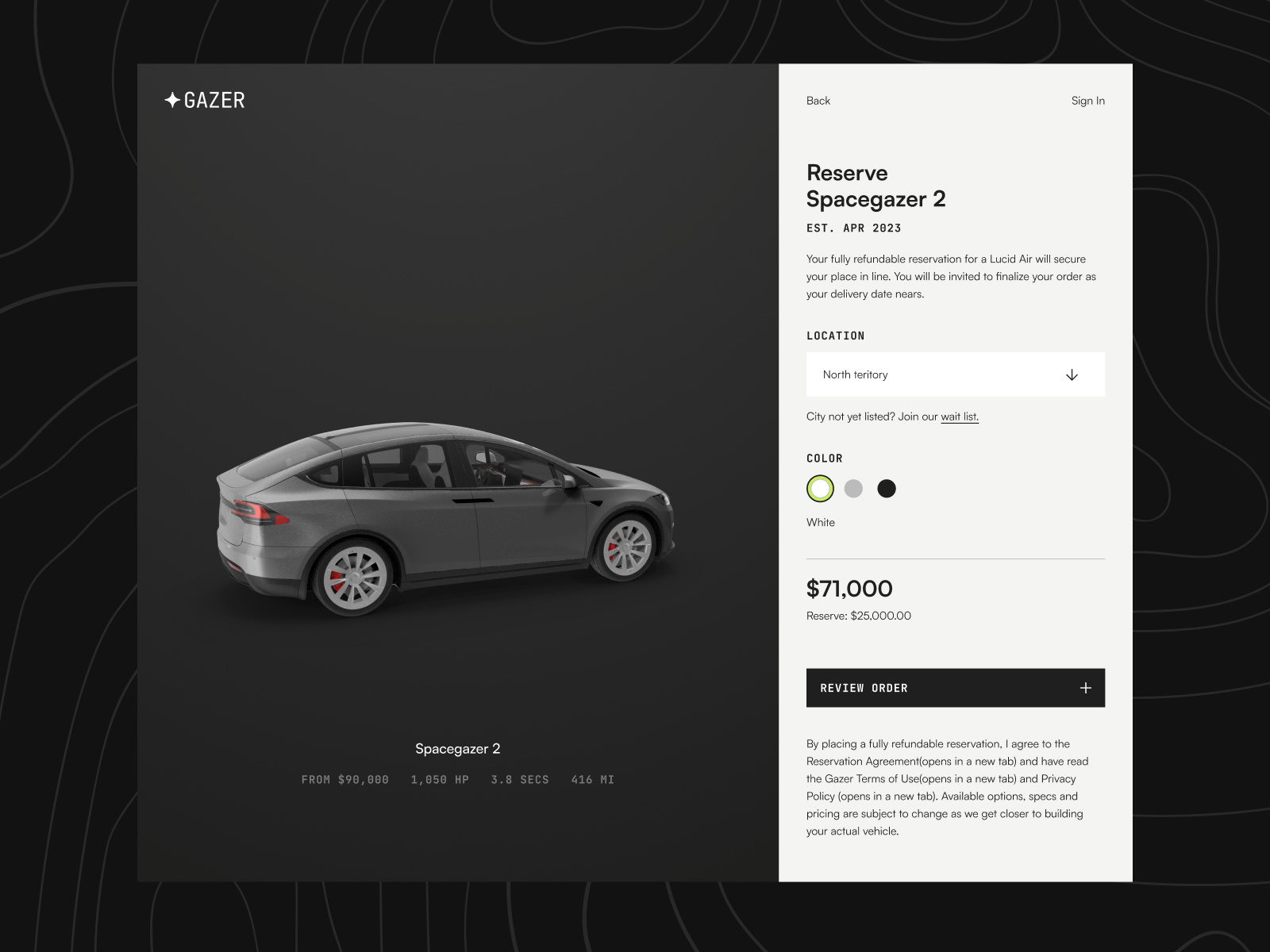 Electric Car Website - Reservation Page by Aryo Pamungkas for SLAB ...