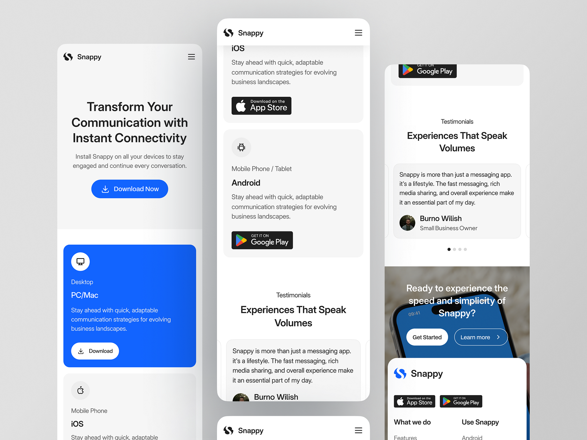 Snappy - Download Page (Responsive) by Rizal for Kretya Studio on Dribbble