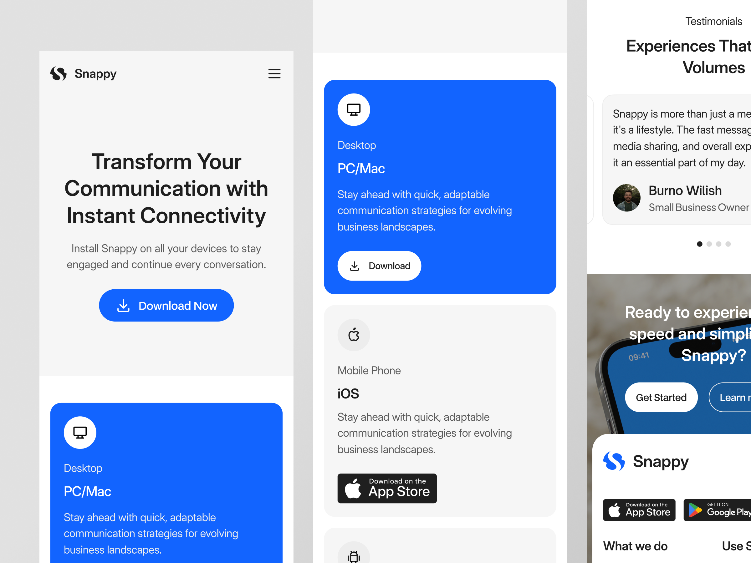 Snappy - Download Page (Responsive) by Rizal for Kretya Studio on Dribbble