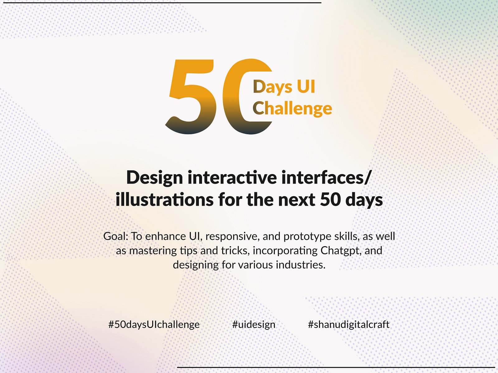 50 Days UI Challenge by Shanu Digital Craft on Dribbble