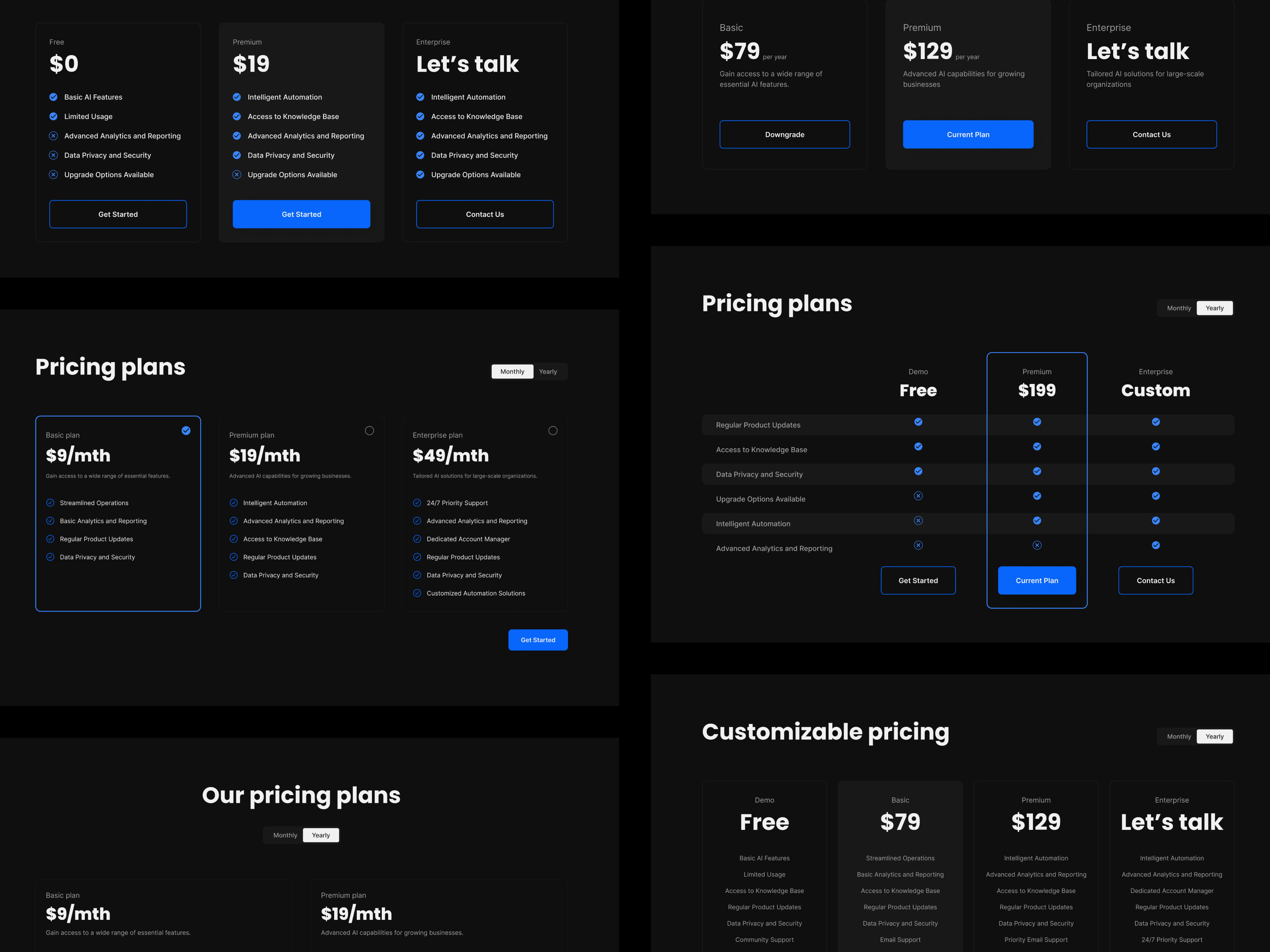 Dark Mode UI Kit Website designs, themes, templates and downloadable ...