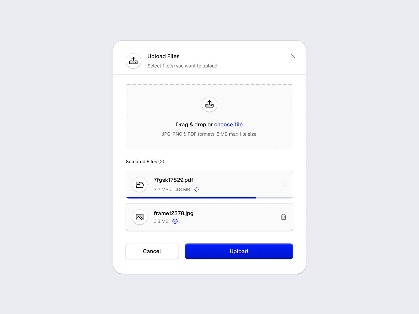 File Upload Modal By Oladapo Awosika On Dribbble