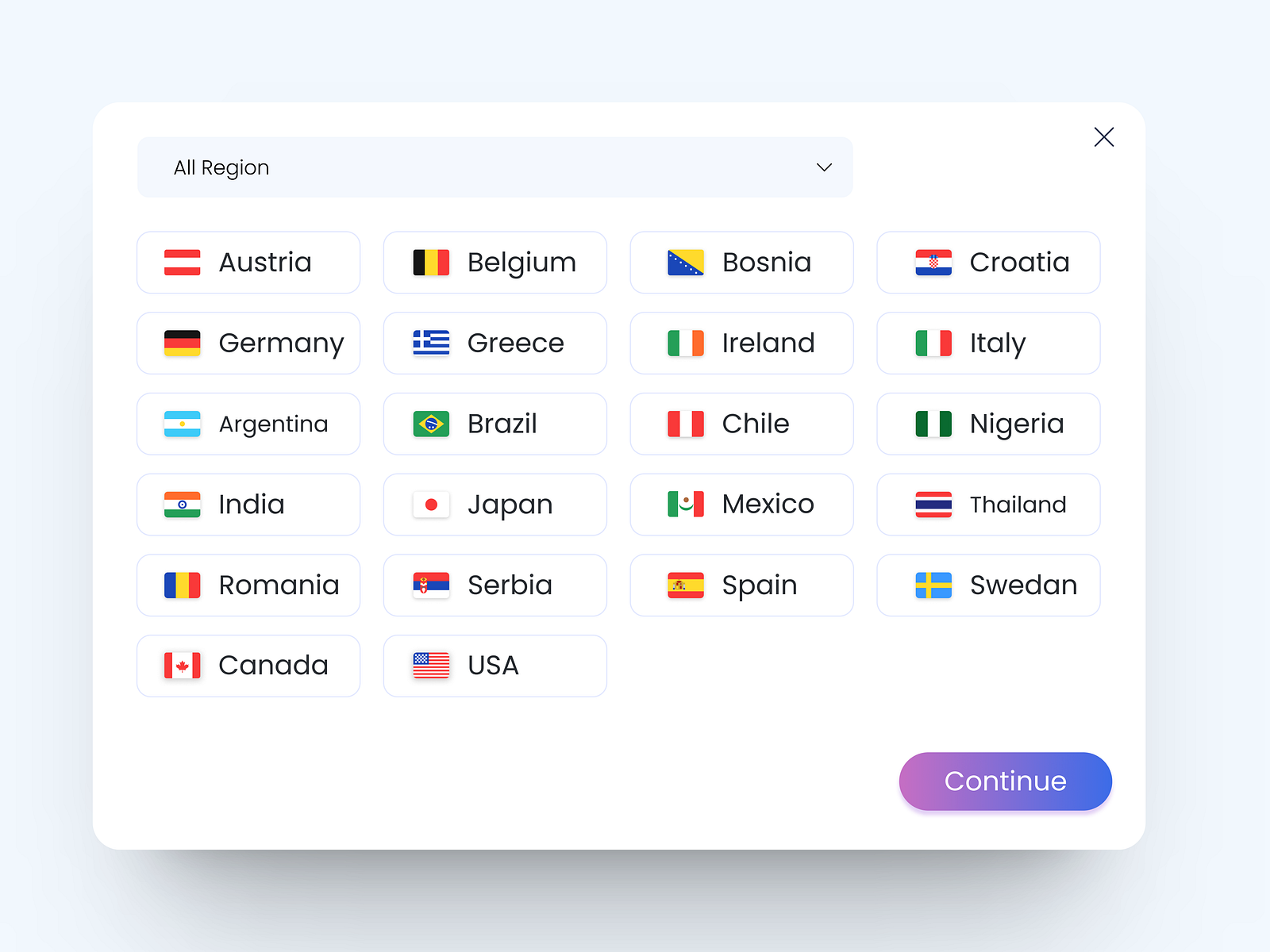 Language Selection Ui By Hassam Saeed On Dribbble