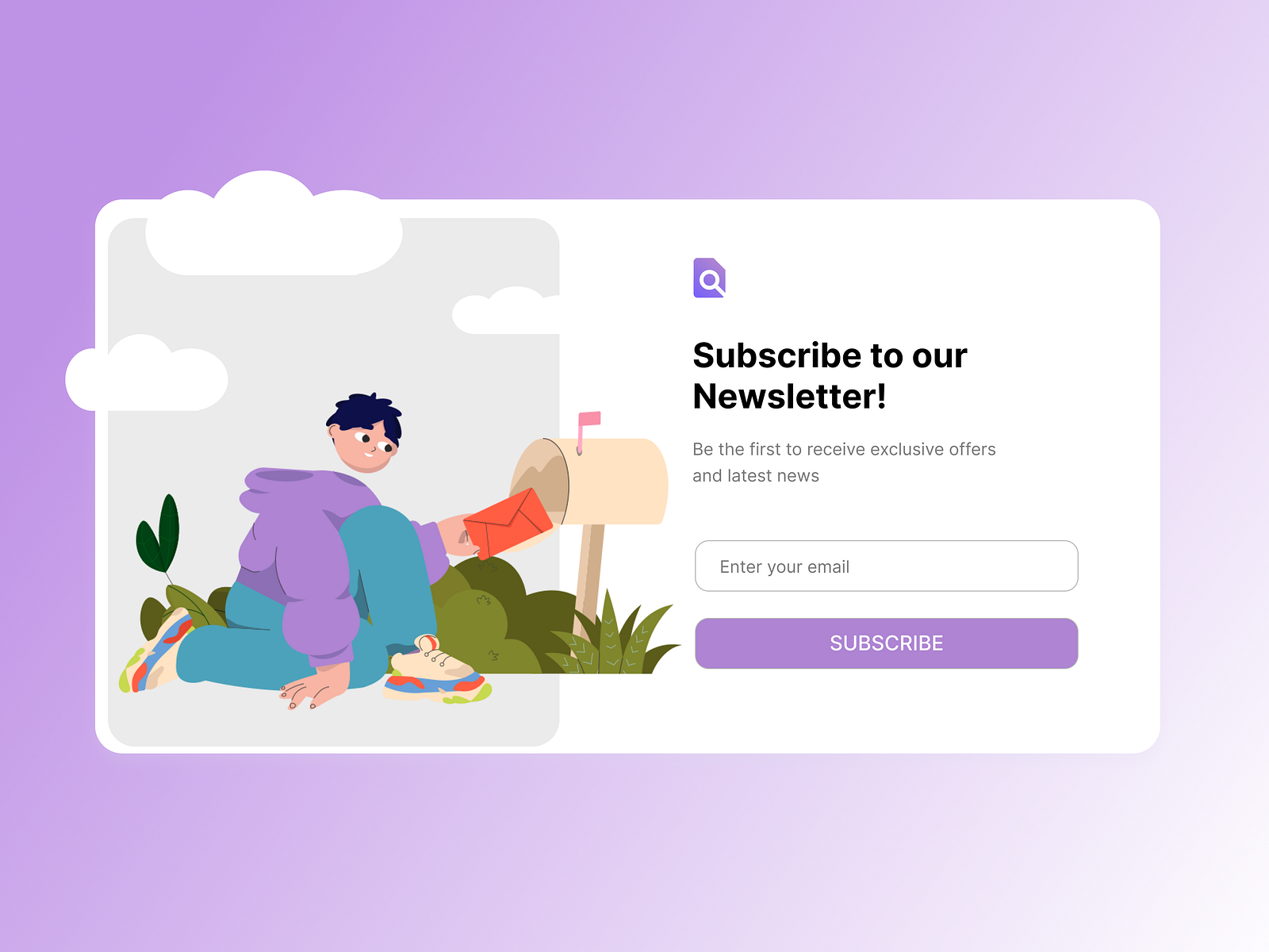 Subscribe to our Newsletter Mockup by Omkar Chavan on Dribbble