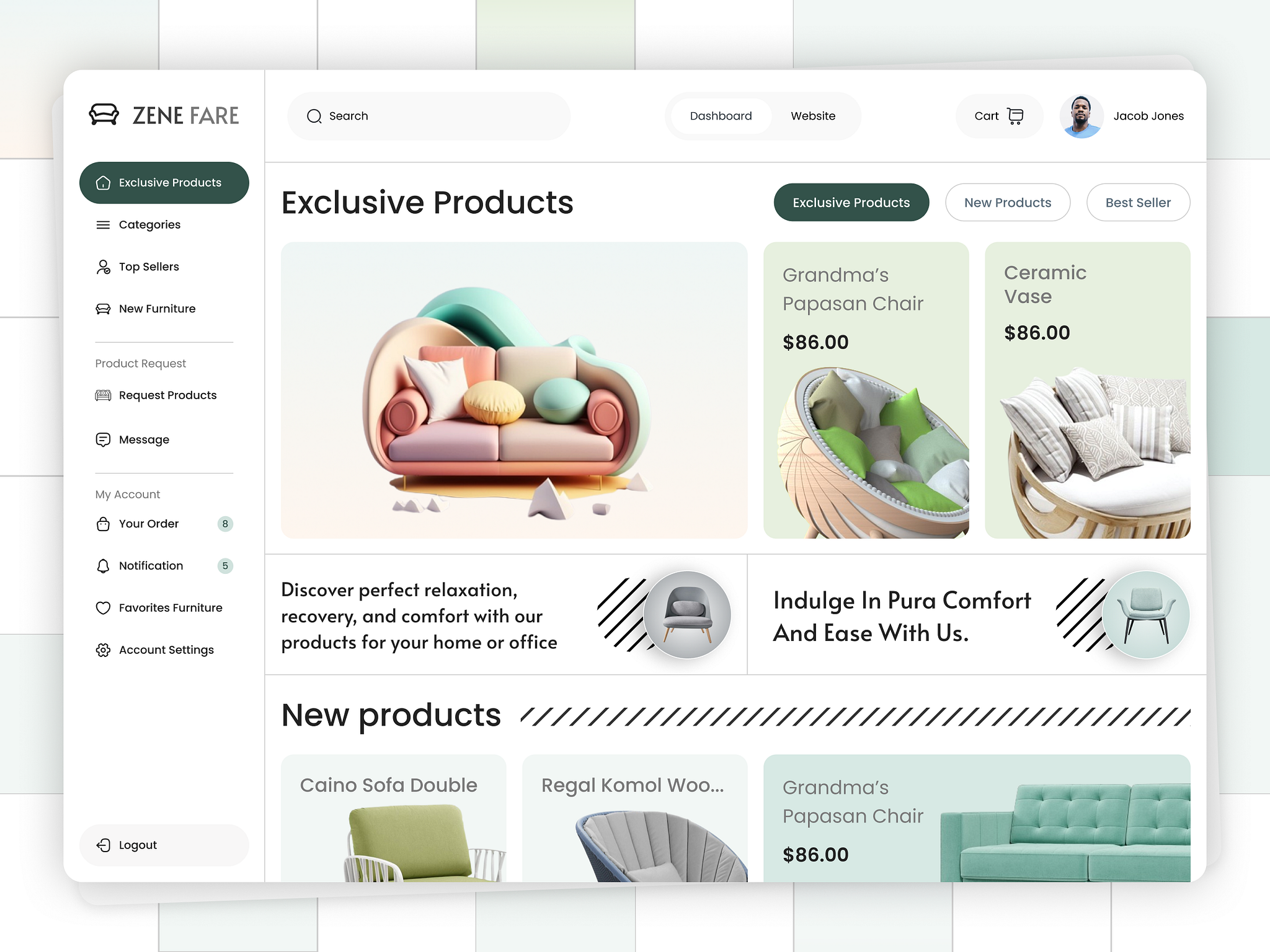 Furniture Dashboard Design by Mubarak Hossen on Dribbble