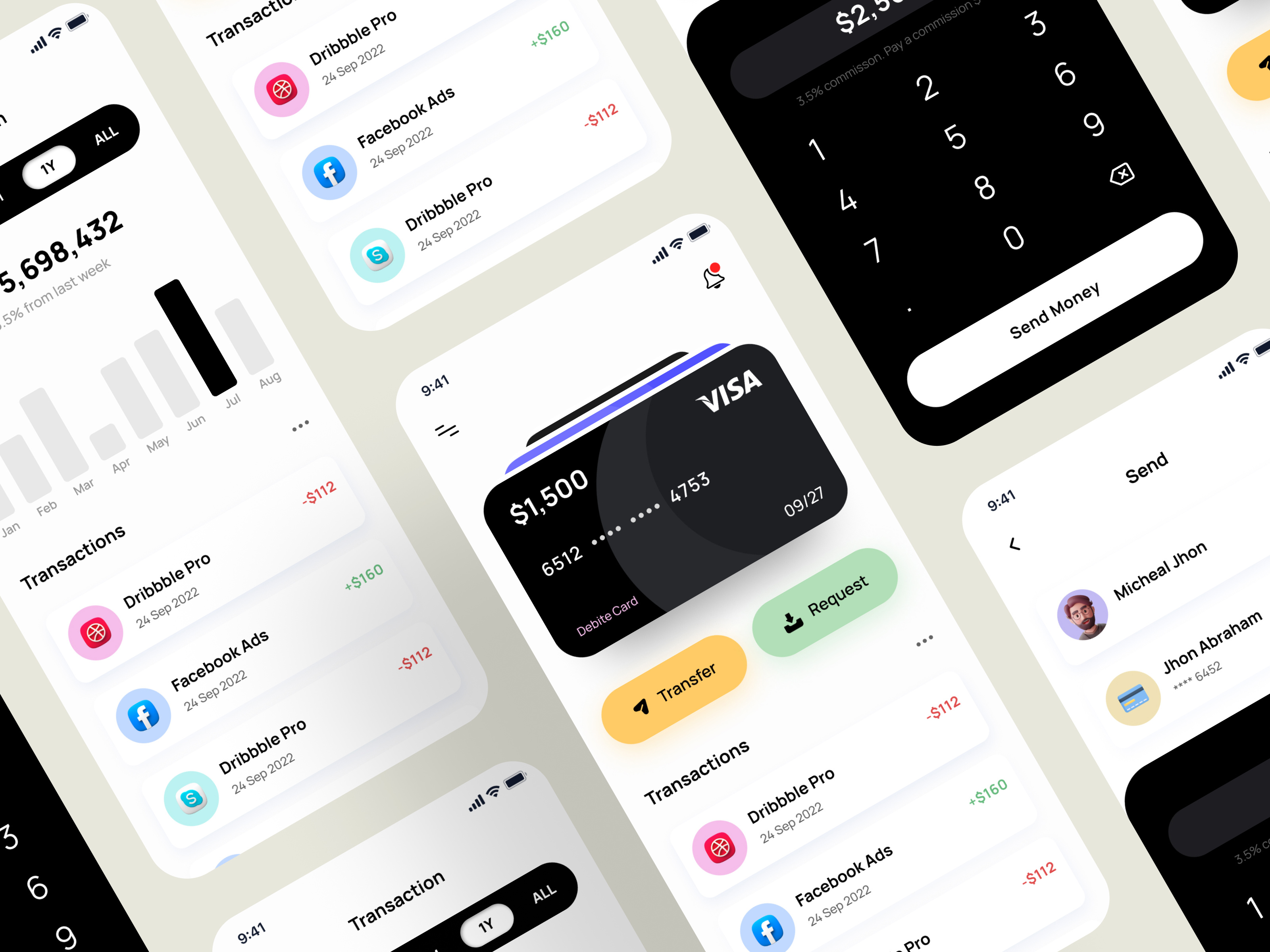 Wallet Mobile App UI by Mohin Uddin on Dribbble