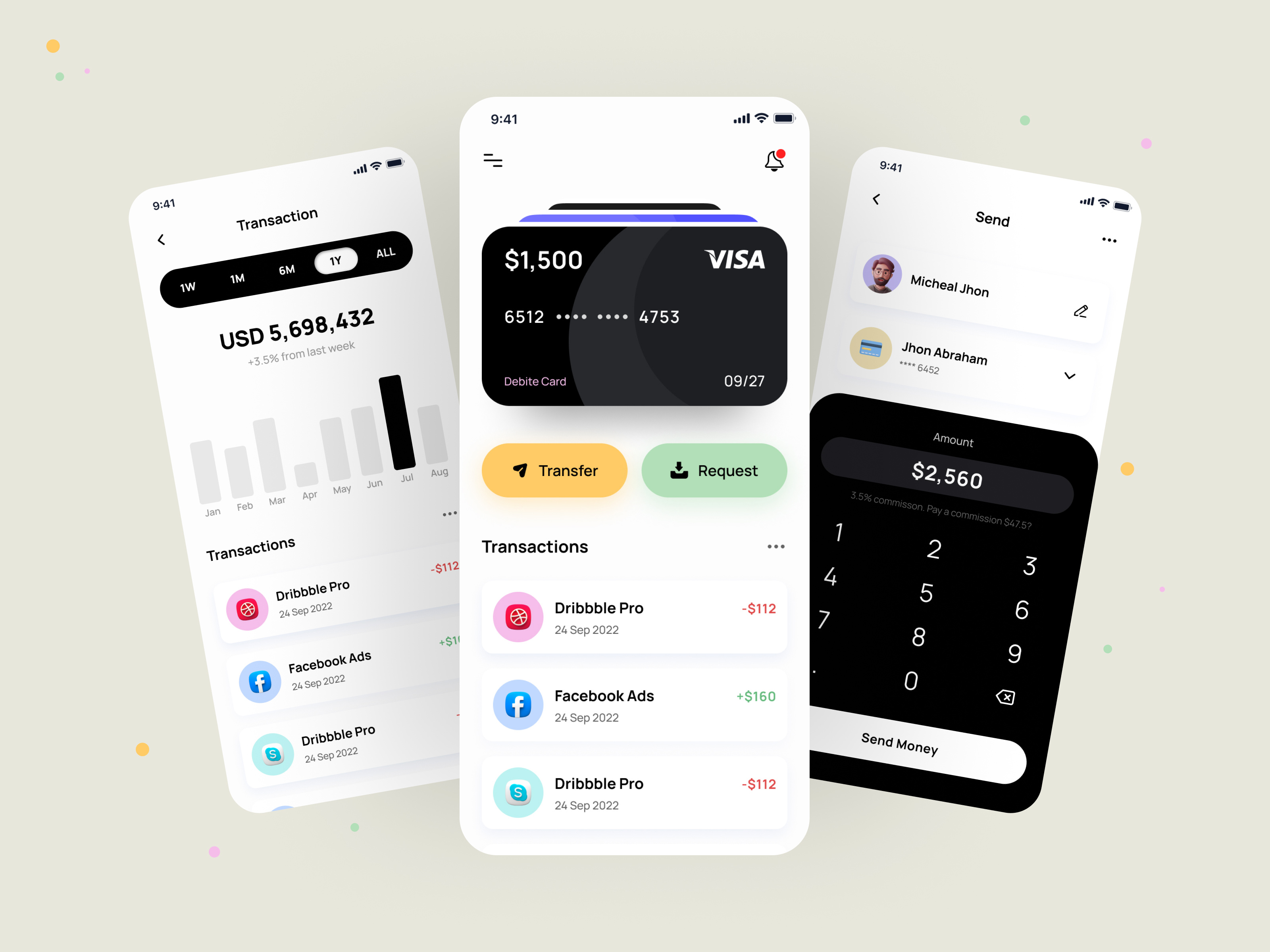 Wallet Mobile App UI by Mohin Uddin on Dribbble
