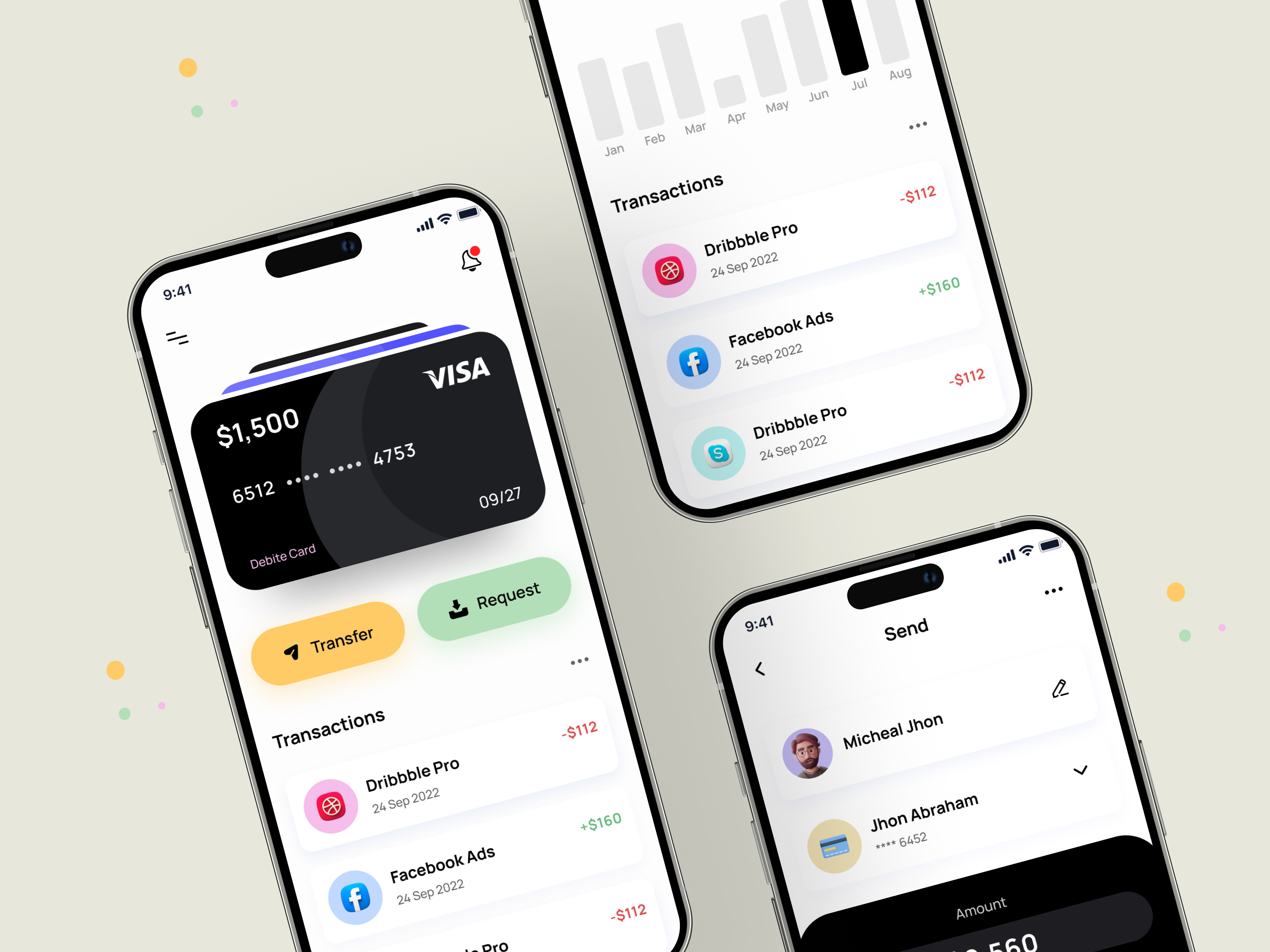 Wallet Mobile App UI by Mohin Uddin on Dribbble