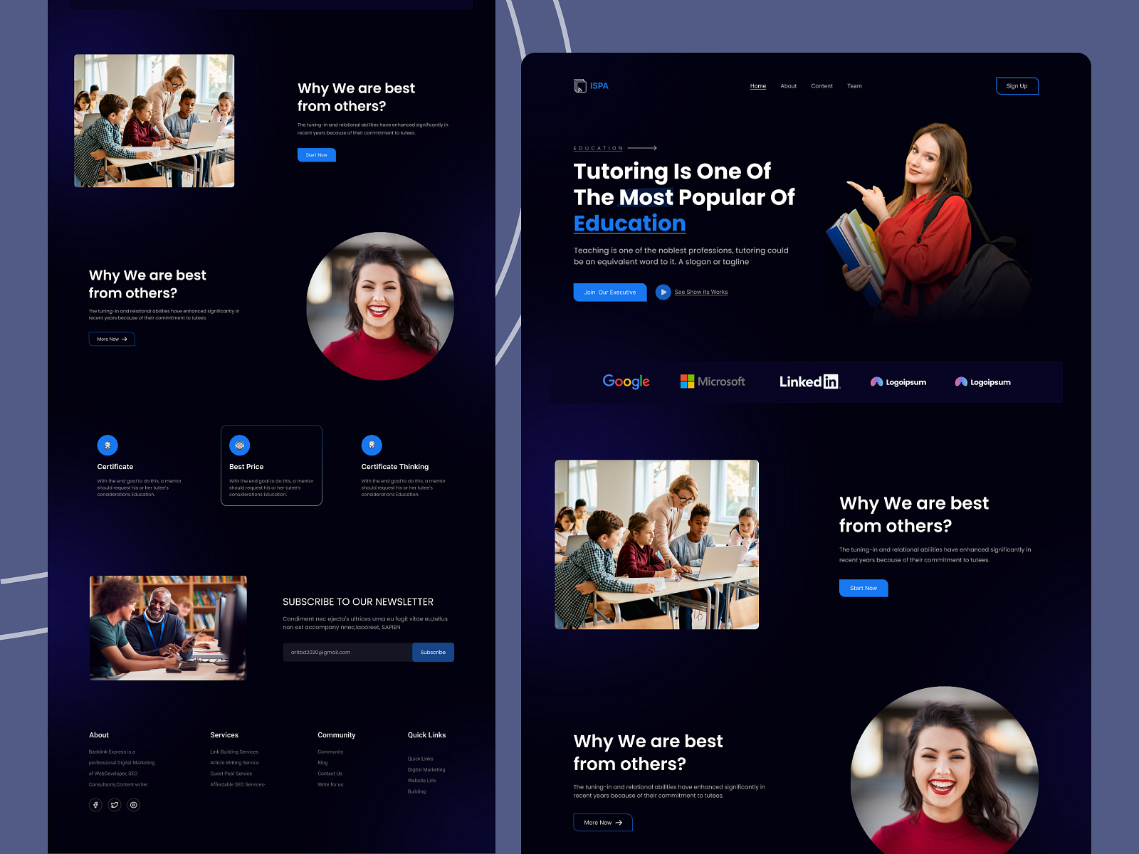 Education landing page design by UI/UX Abdur Rob on Dribbble
