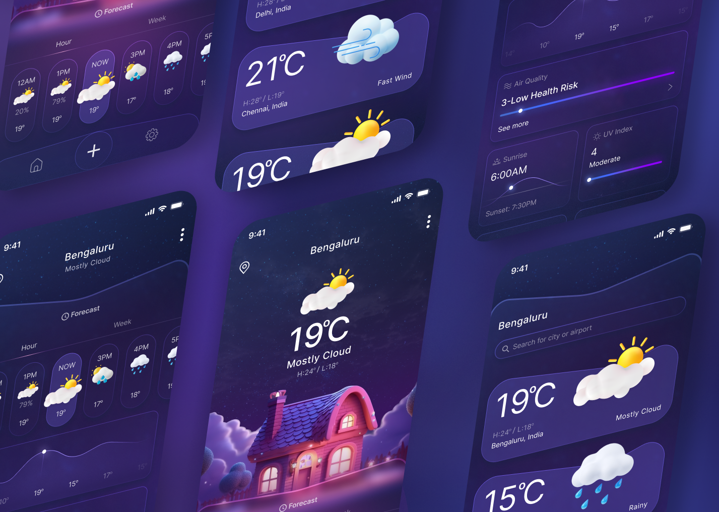 Weather App Design by Samia Siddika on Dribbble