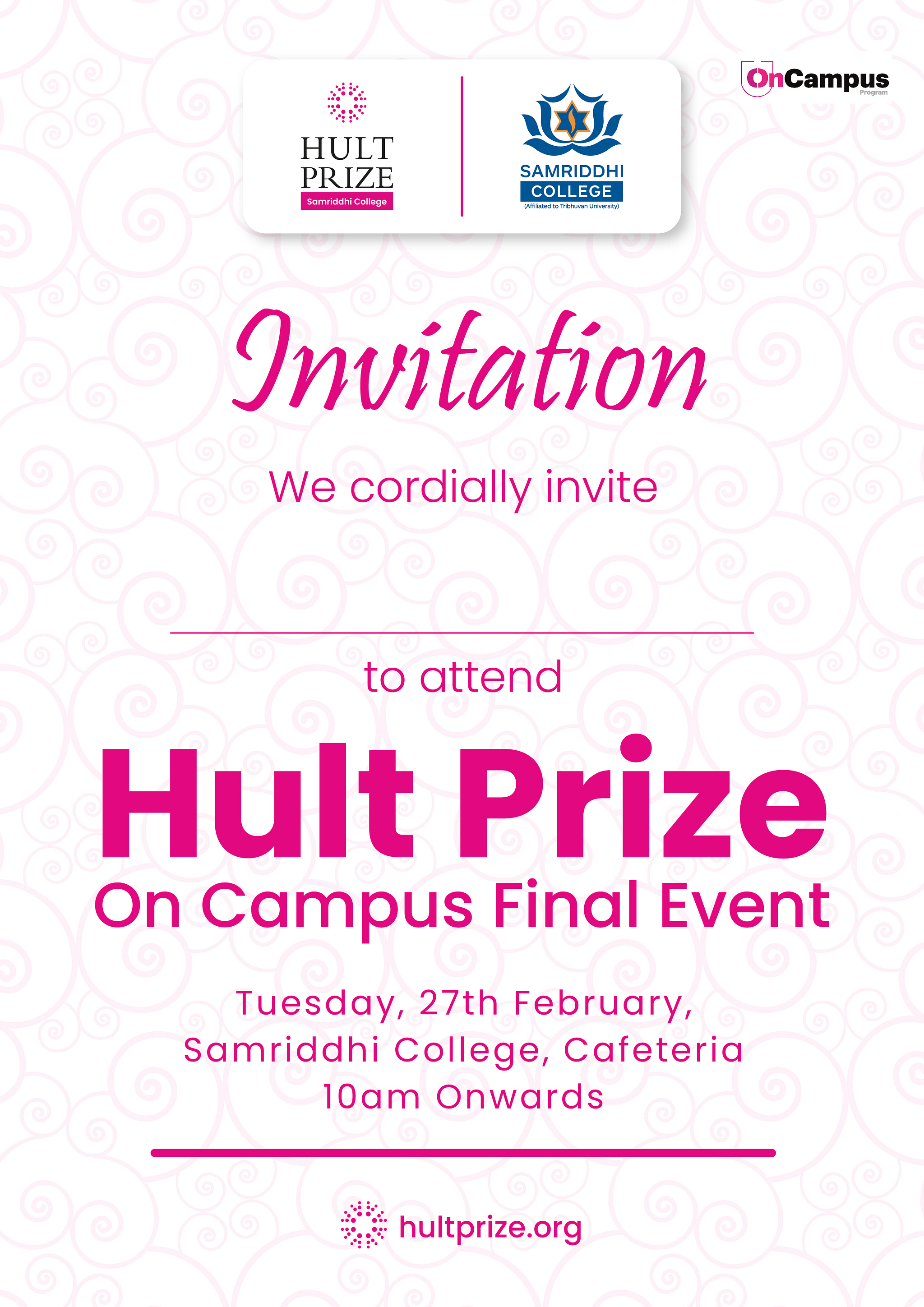 Invitation Card for Hult Prize at Samriddhi College by Rohit Dangol on Dribbble