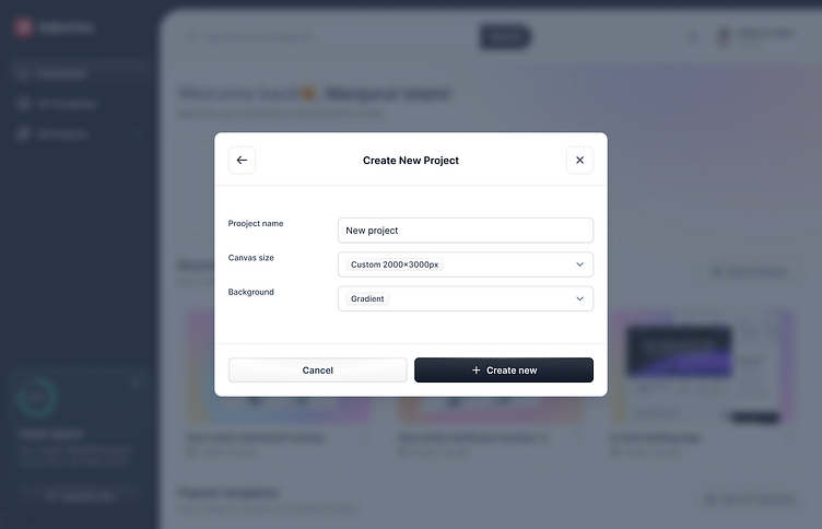 Create New Project | Screenshot Beautifier | SaaS Web App by Md ...