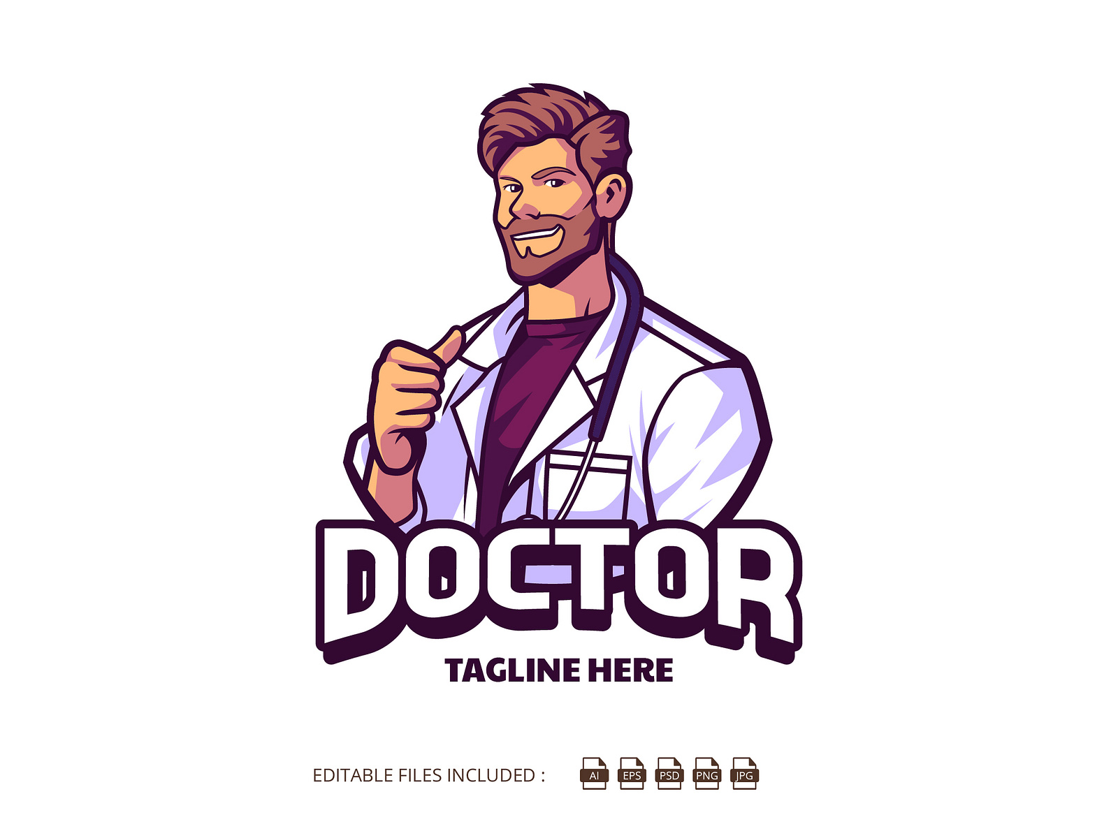 Passionate Smiling Doctor Mascot Logo by alolieli on Dribbble