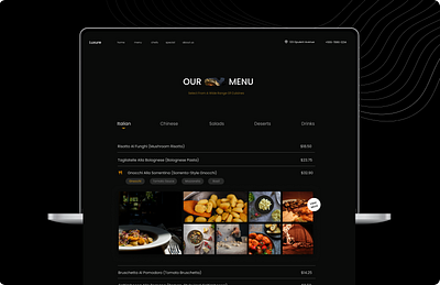 Luxure restaurant x menu page design by Souvik Pandit on Dribbble