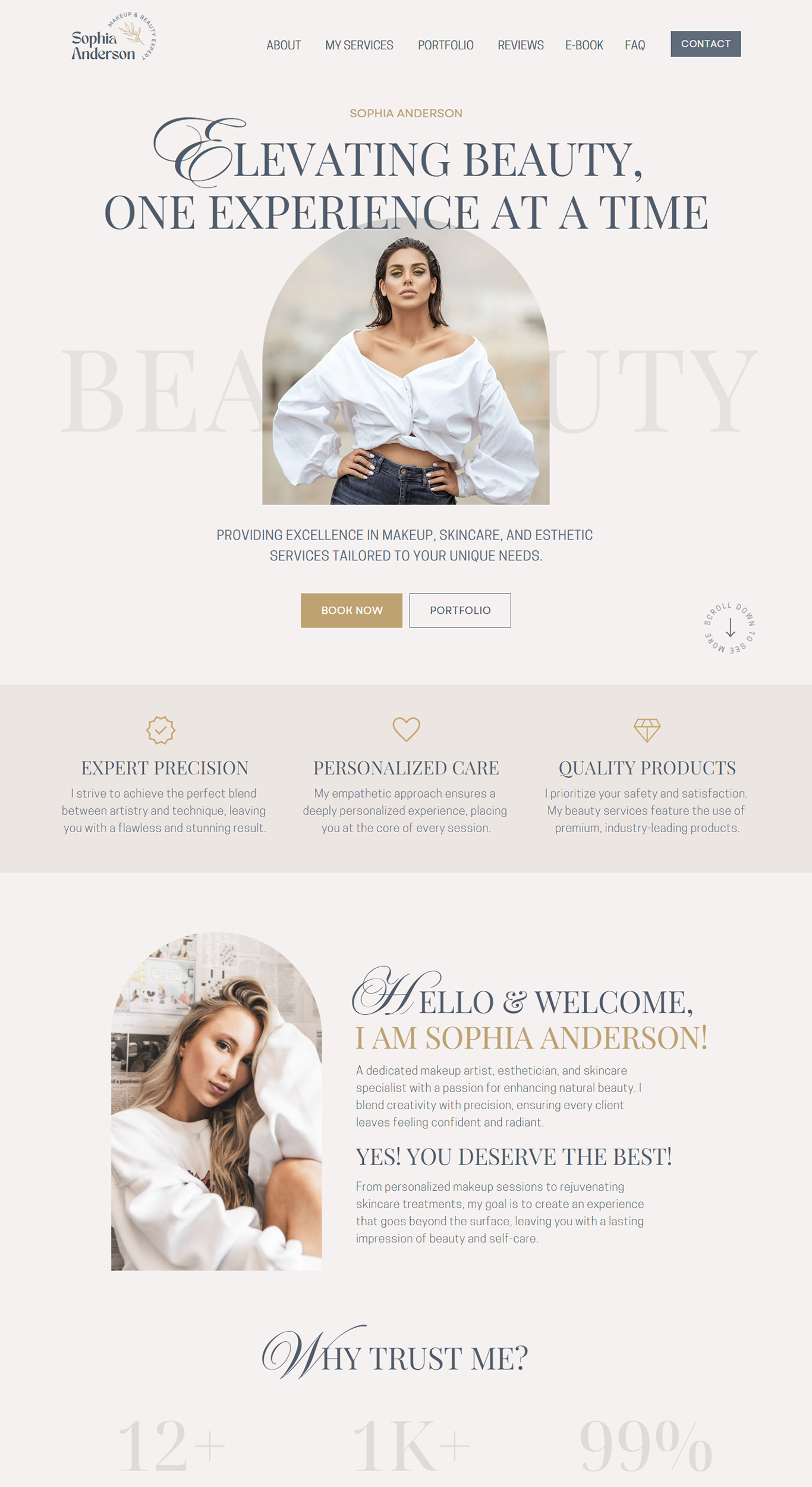 Beauty Website Template, Canva Makeup Artist Website by vectorocean on ...