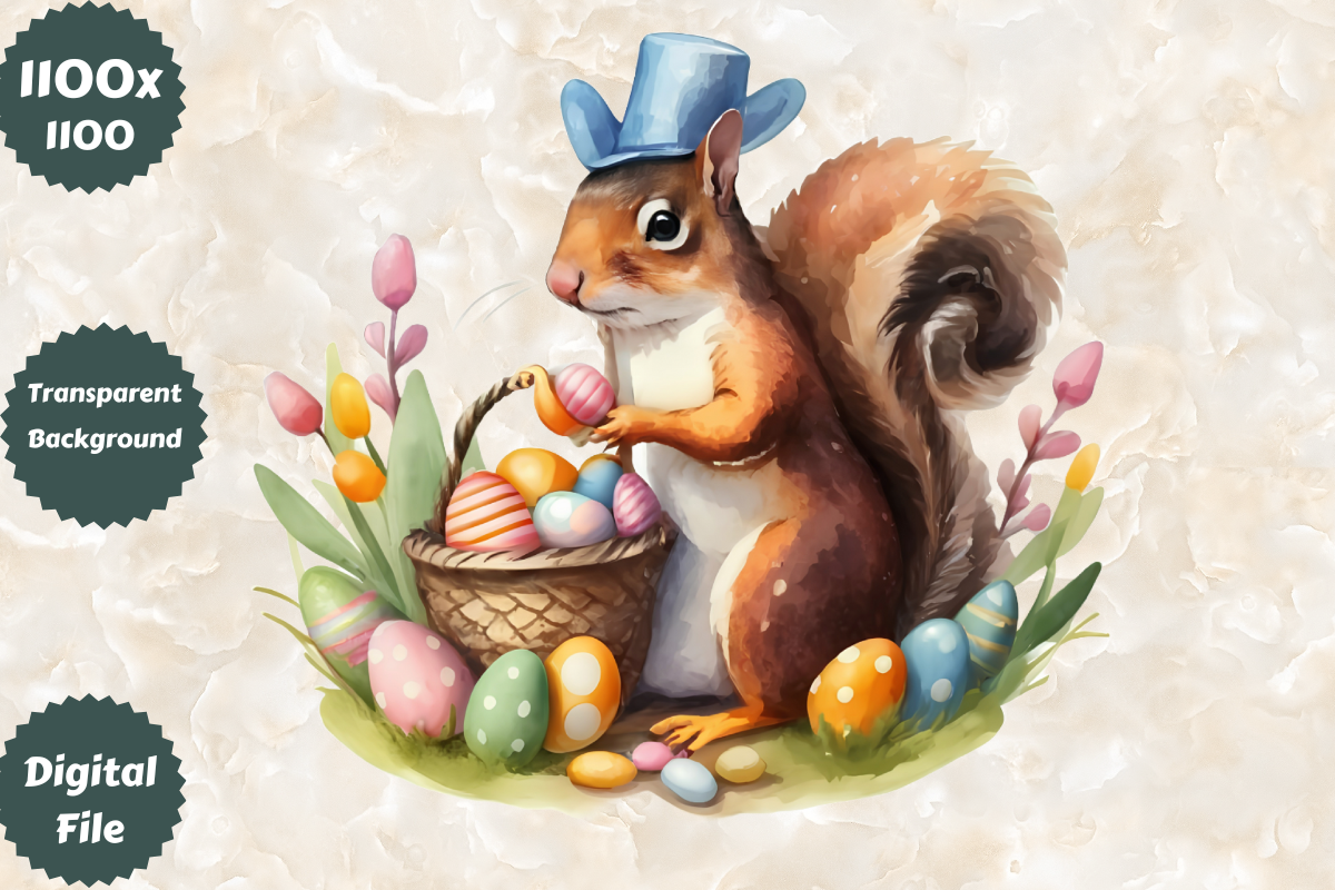 Easter Squirrel Illustration Clipart by Aimen Bashir on Dribbble