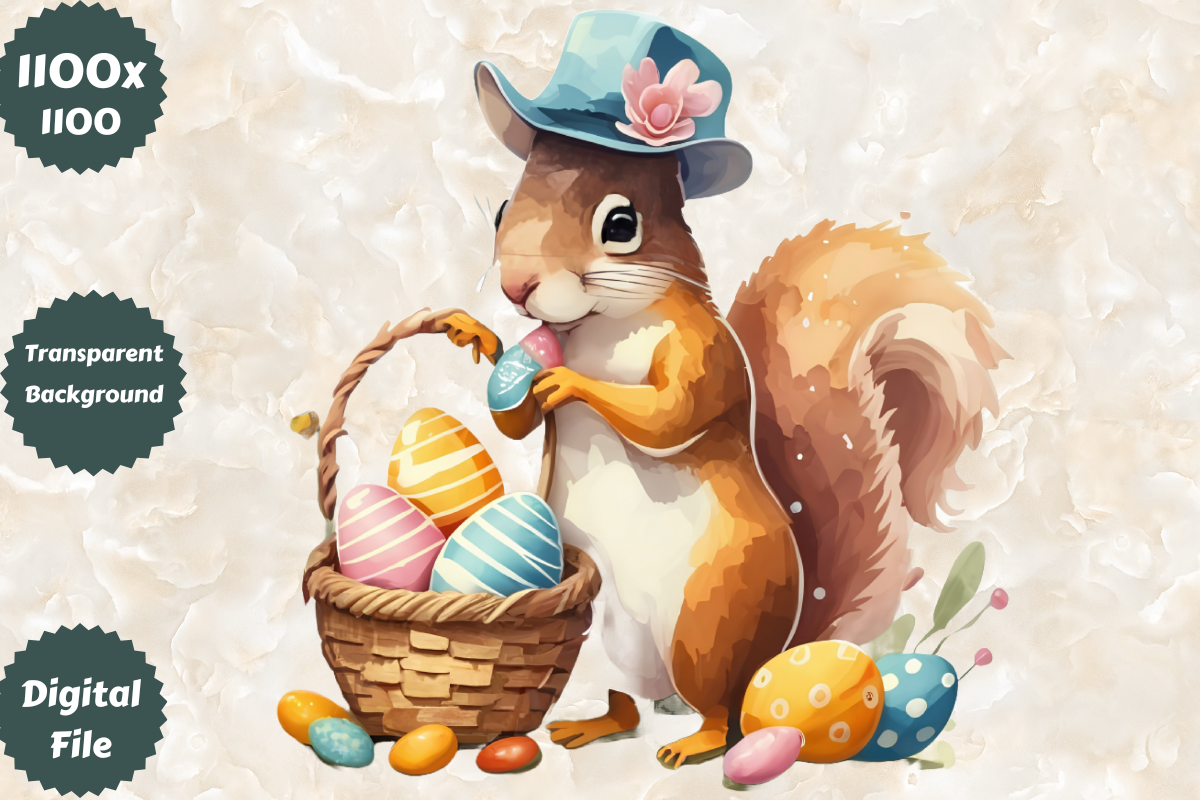 Easter Squirrel Illustration Clipart by Aimen Bashir on Dribbble