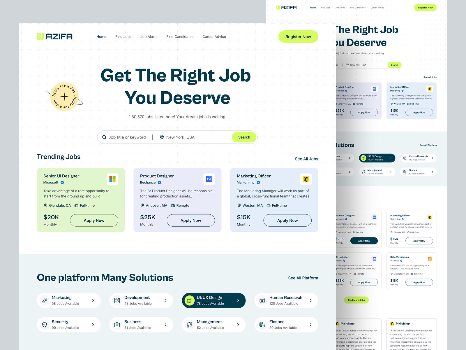 Job Portal Website Landing Page by Artiflow UI/UX Agency on Dribbble