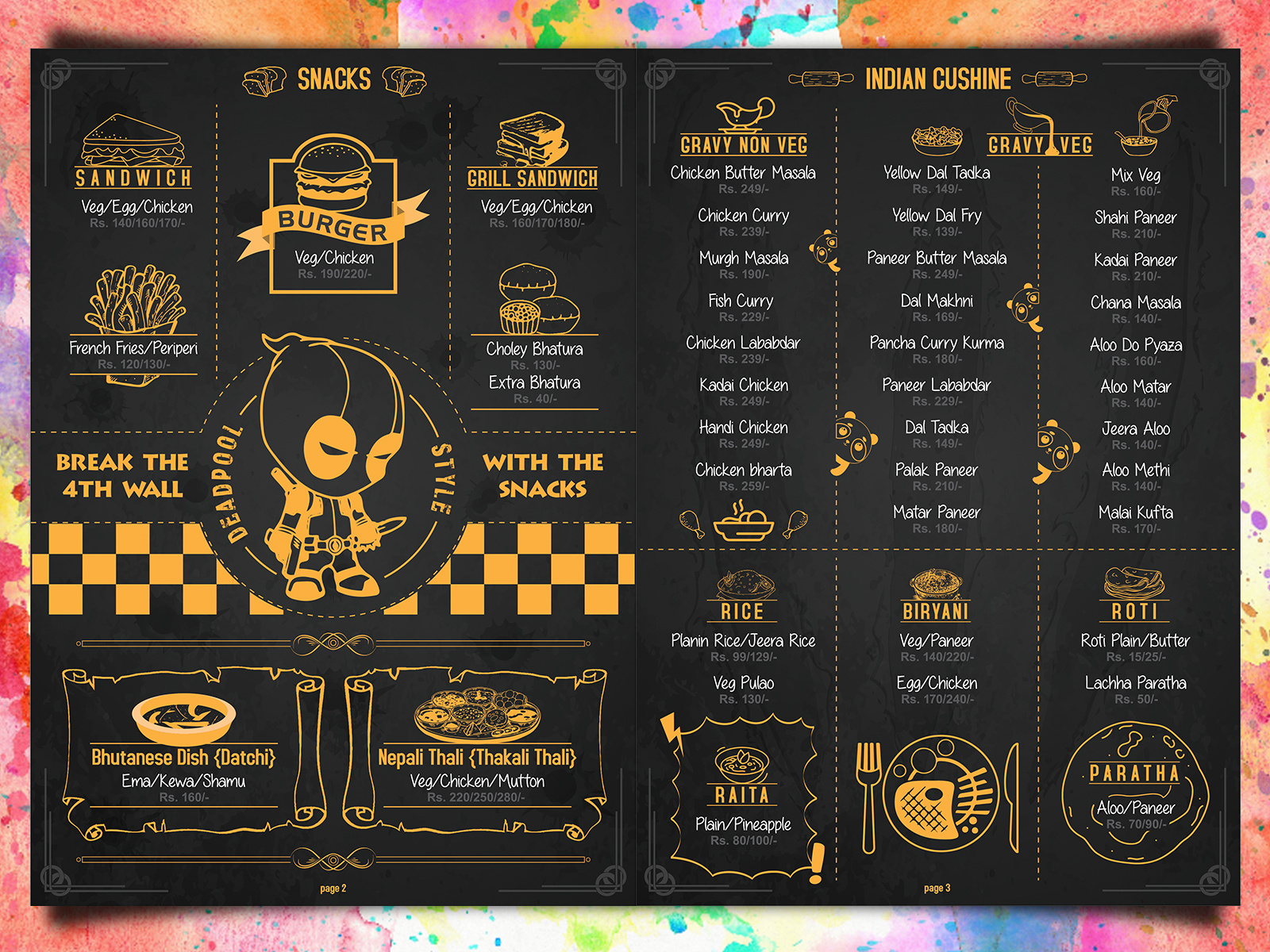Pages of the MENU CARD by Rohit on Dribbble