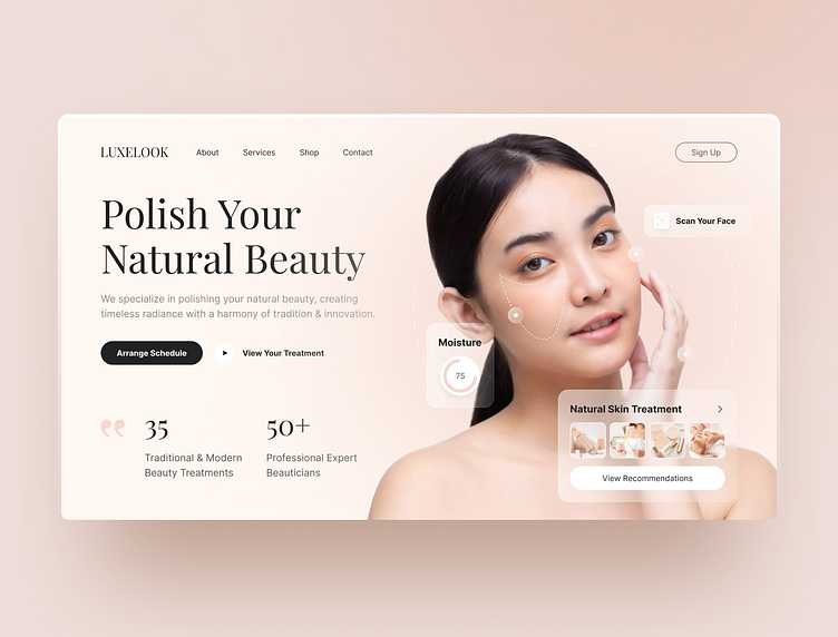 LuxeLook – Beauty Clinic Hero Section Figma Template by Ahmad S. Afandi ...
