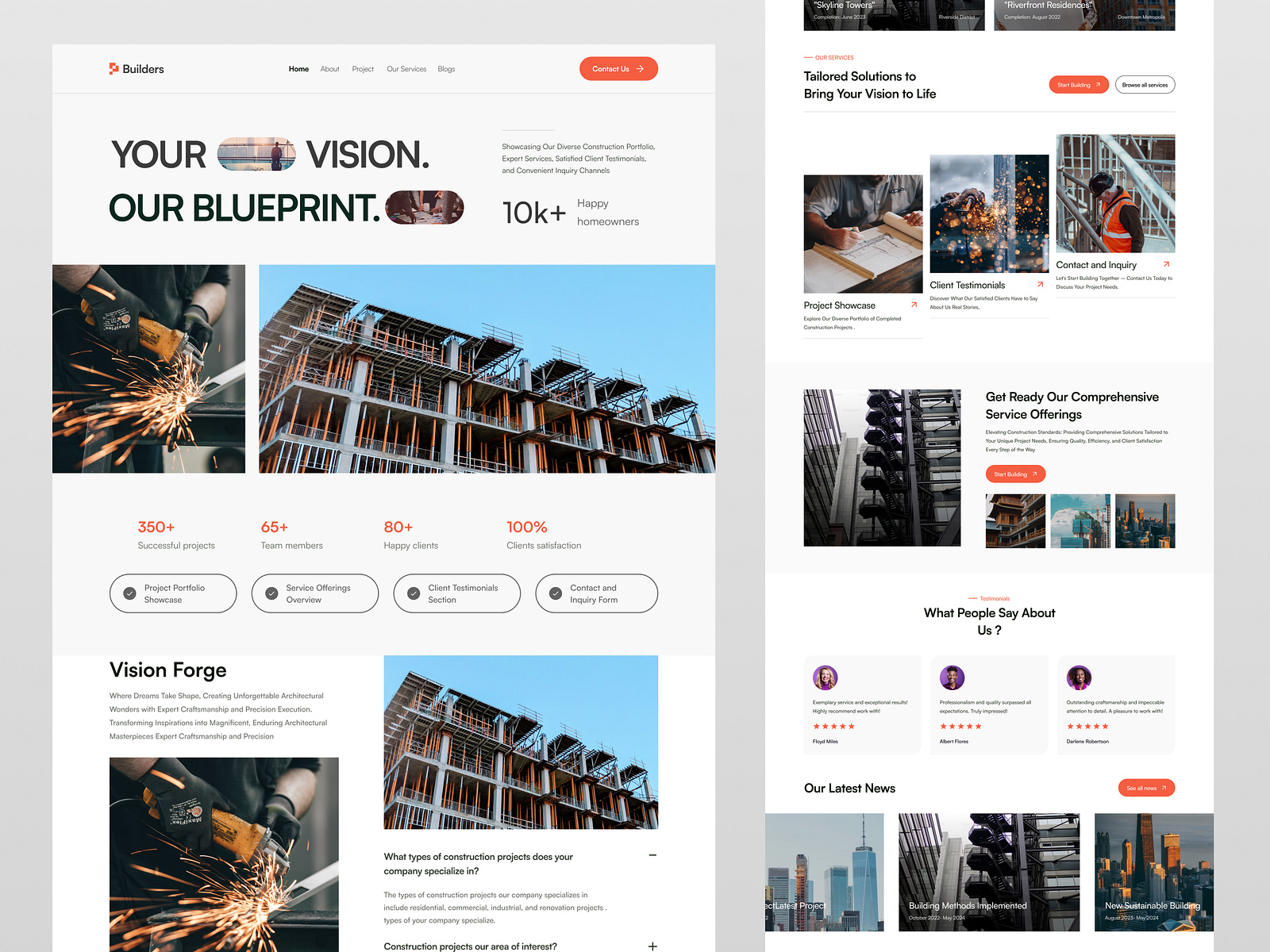 Construction Company Website Design by Wolfpixel UI/UX on Dribbble